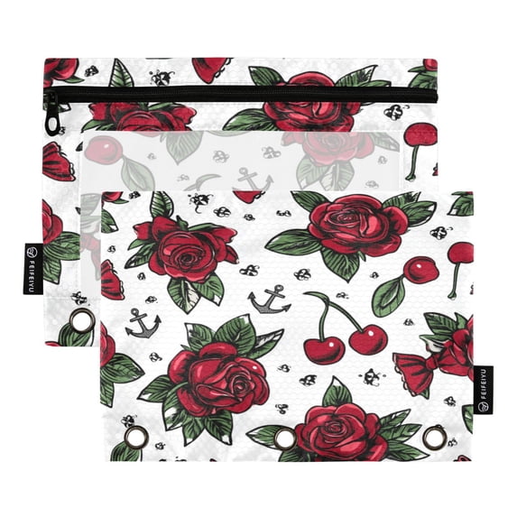 2 Pack Flip Folders with Clear PVC Window Binder Pouches 3-Ring Binder ...