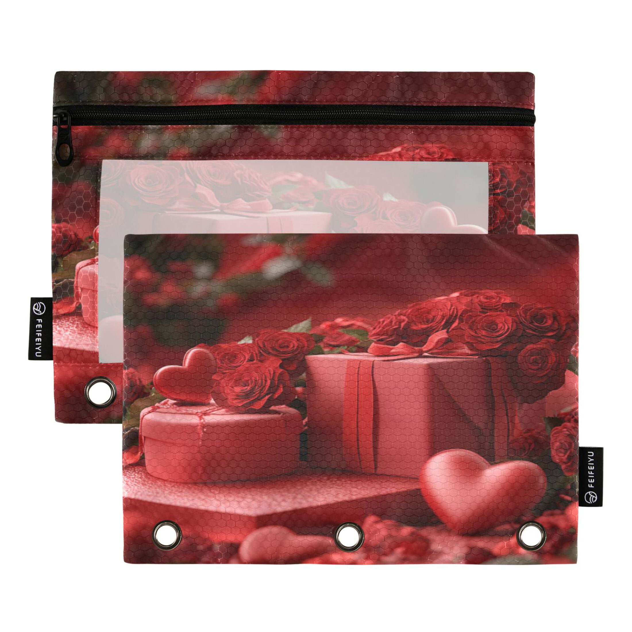 2 Pack Flip Folders with Clear PVC Window Binder Pouches 3-Ring Binder ...