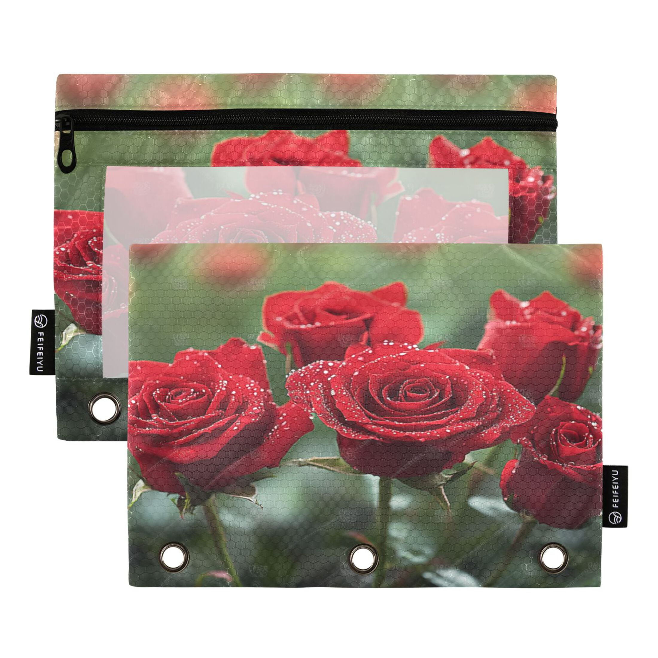 2 Pack Flip Folders with Clear PVC Window Binder Pouches 3-Ring Binder ...
