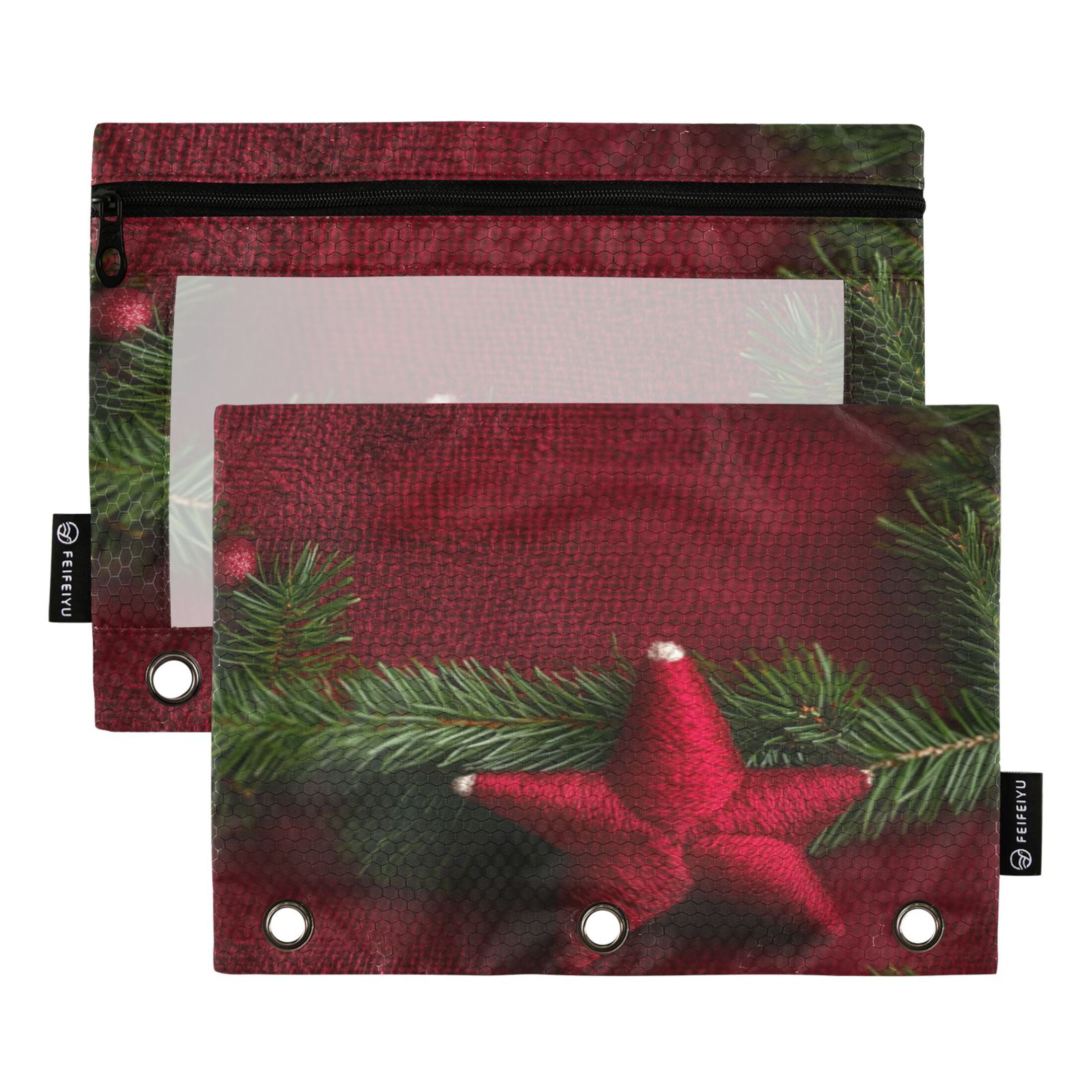 2 Pack Flip Folders with Clear PVC Window Binder Pouches 3-Ring Binder ...