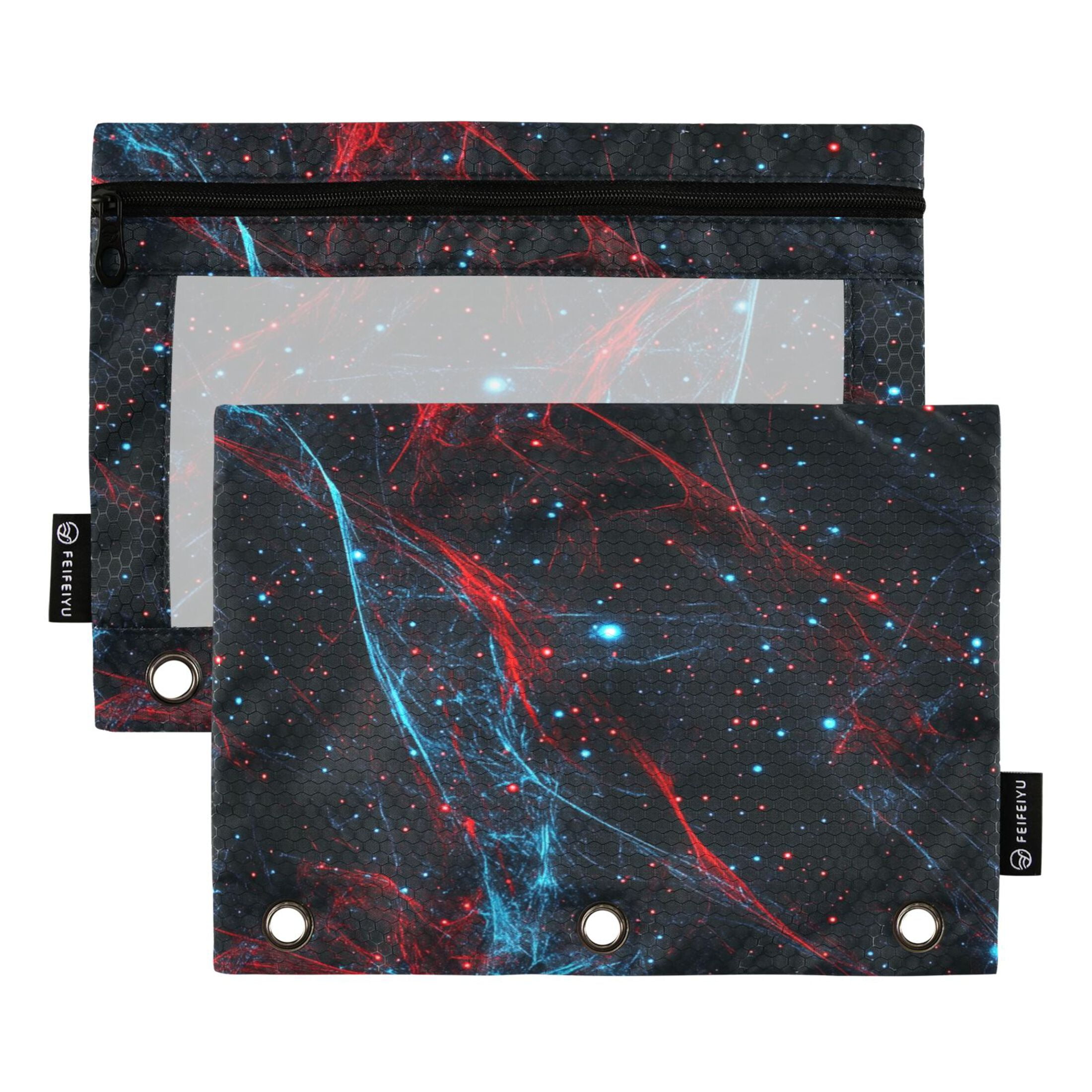 2 Pack Flip Folders with Clear PVC Window Binder Pouches 3-Ring Binder ...