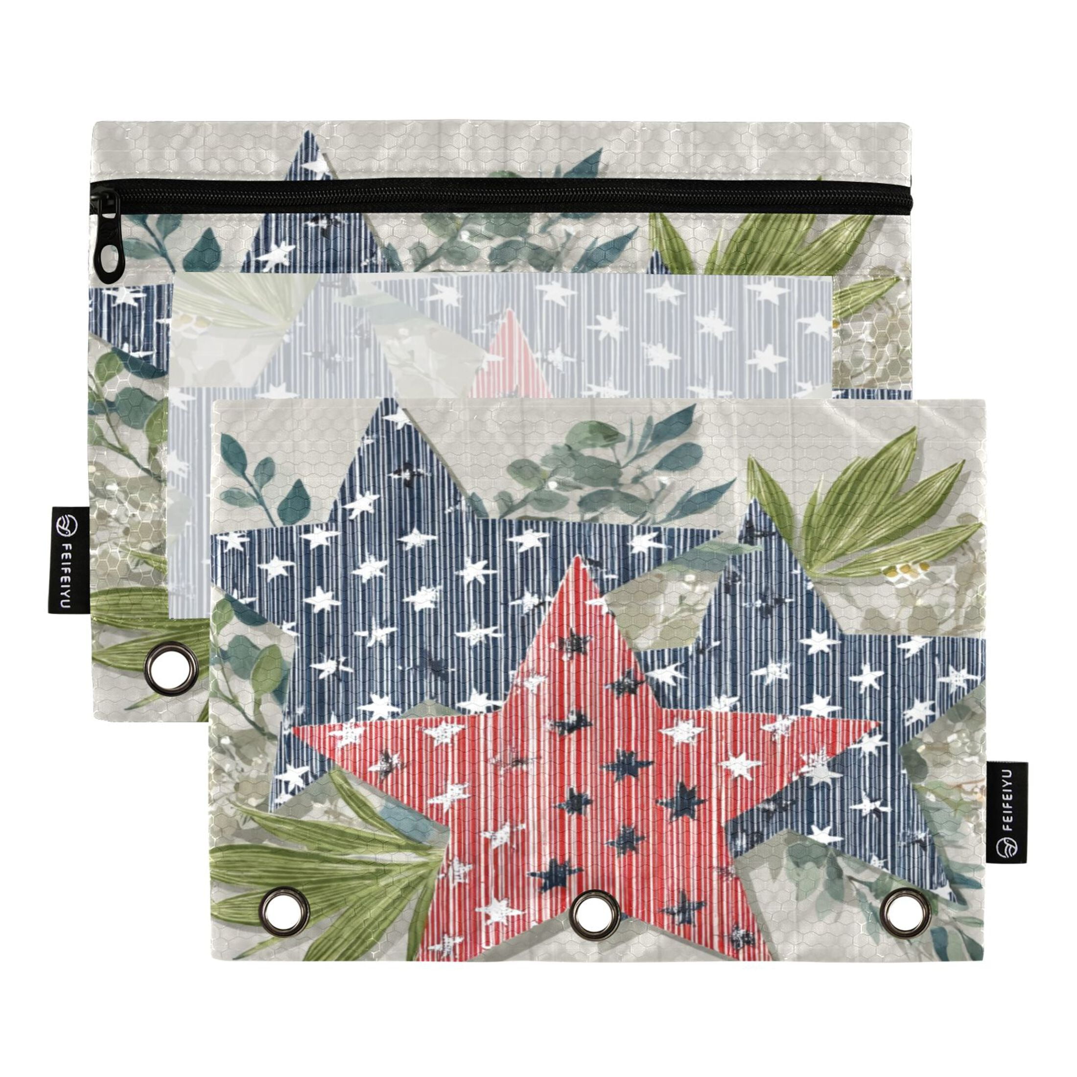 2 Pack Flip Folders with Clear PVC Window Binder Pouches 3-Ring Binder ...