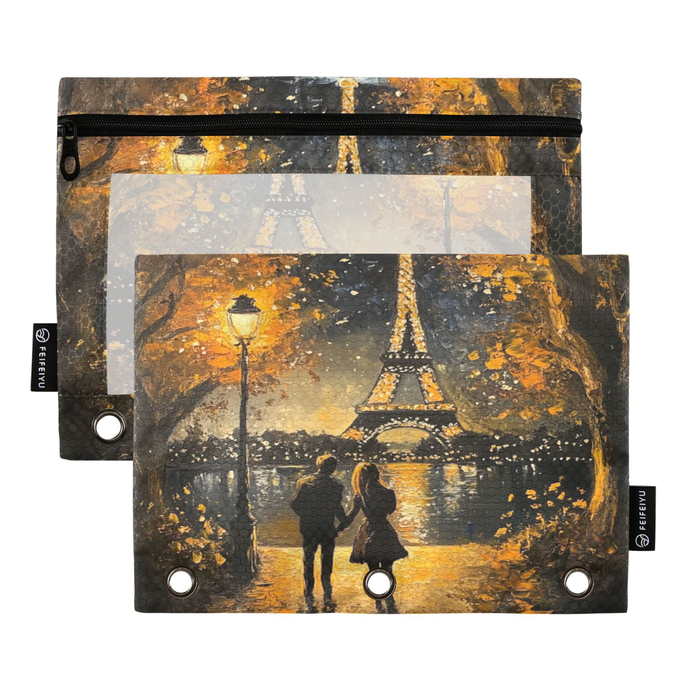 2 Pack Flip Folders with Clear PVC Window Binder Pouches 3-Ring Binder ...