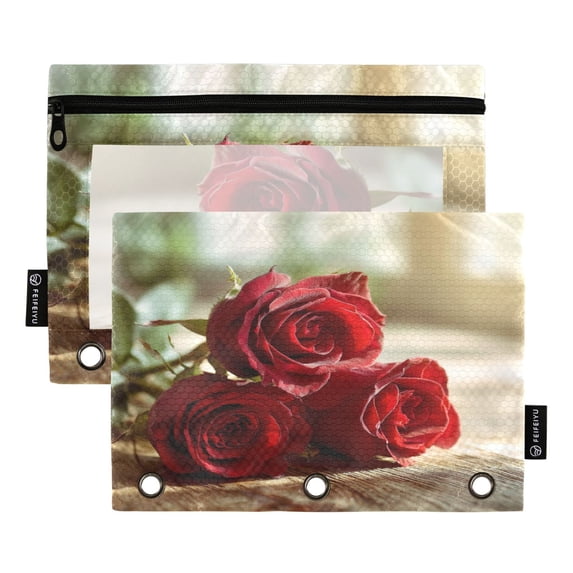 2 Pack Flip Folders with Clear PVC Window Binder Pouches 3-Ring Binder ...