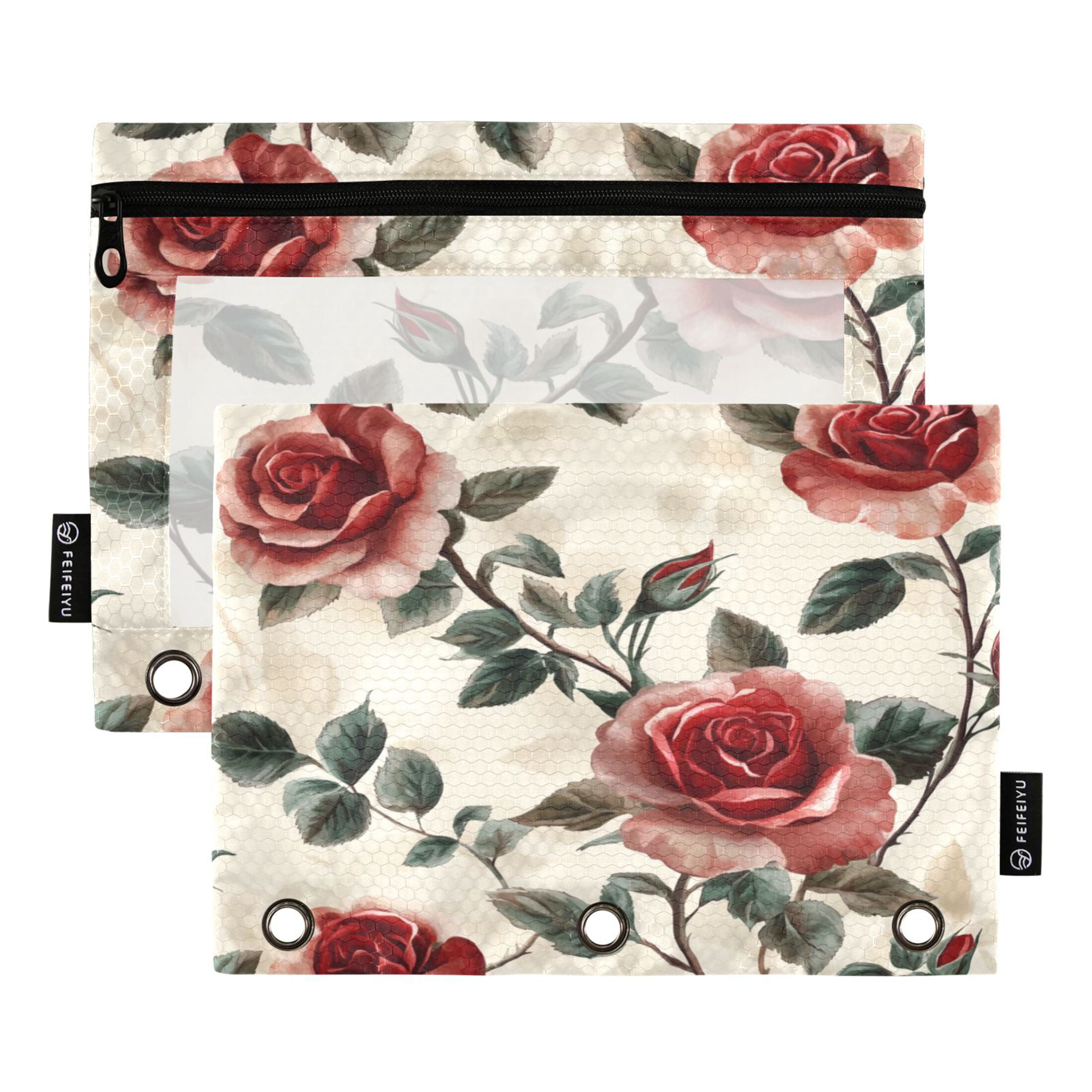 2 Pack Flip Folders with Clear PVC Window Binder Pouches 3-Ring Binder ...