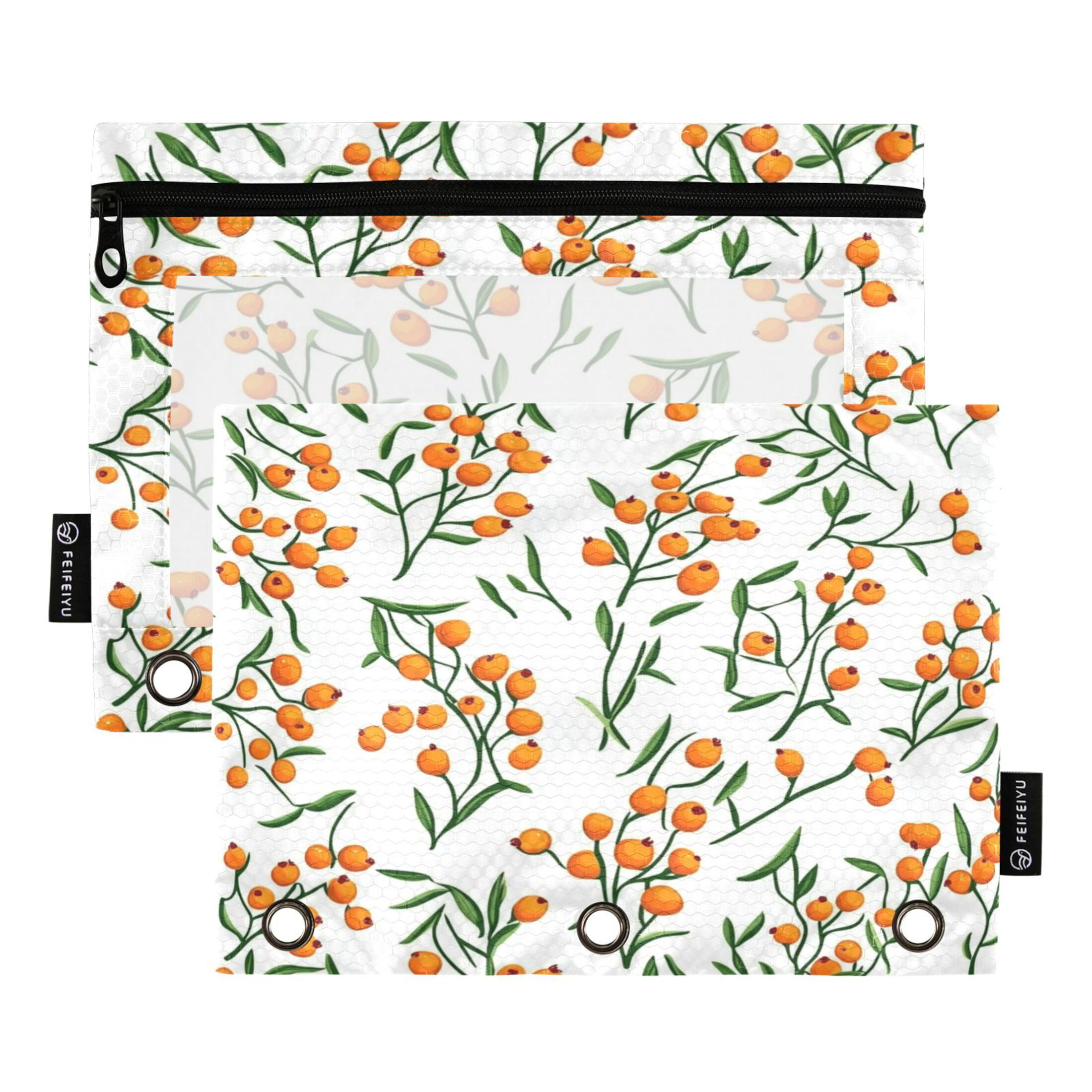 2 Pack Flip Folders with Clear PVC Window Binder Pouches 3-Ring Binder ...