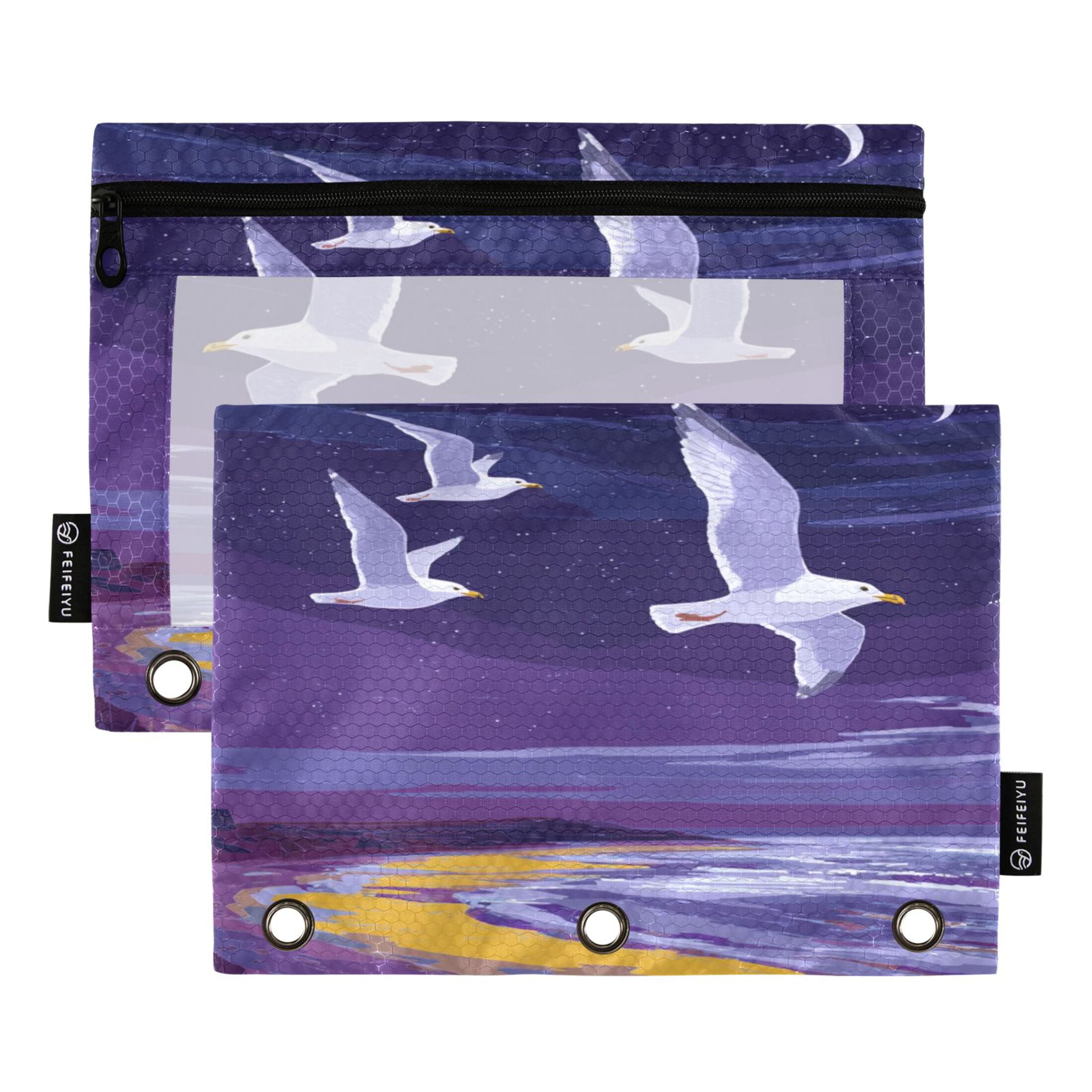 2 Pack Flip Folders with Clear PVC Window Binder Pouches 3-Ring Binder ...