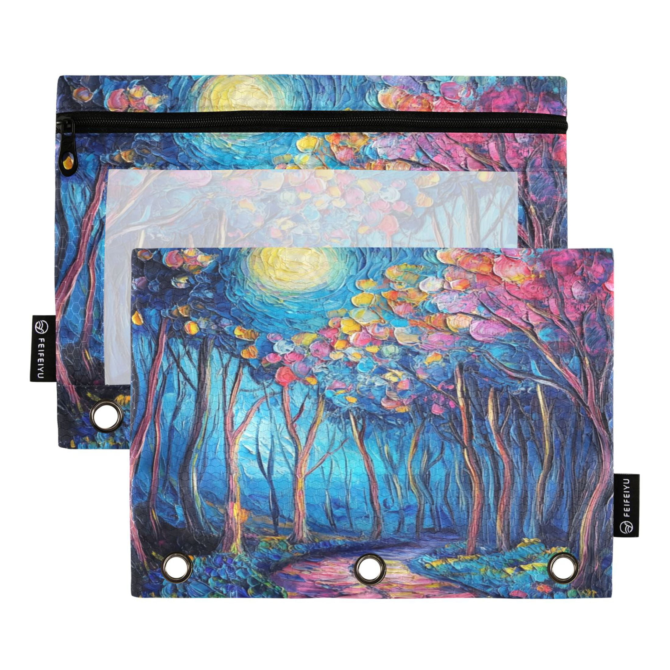 2 Pack Flip Folders with Clear PVC Window Binder Pouches 3-Ring Binder ...