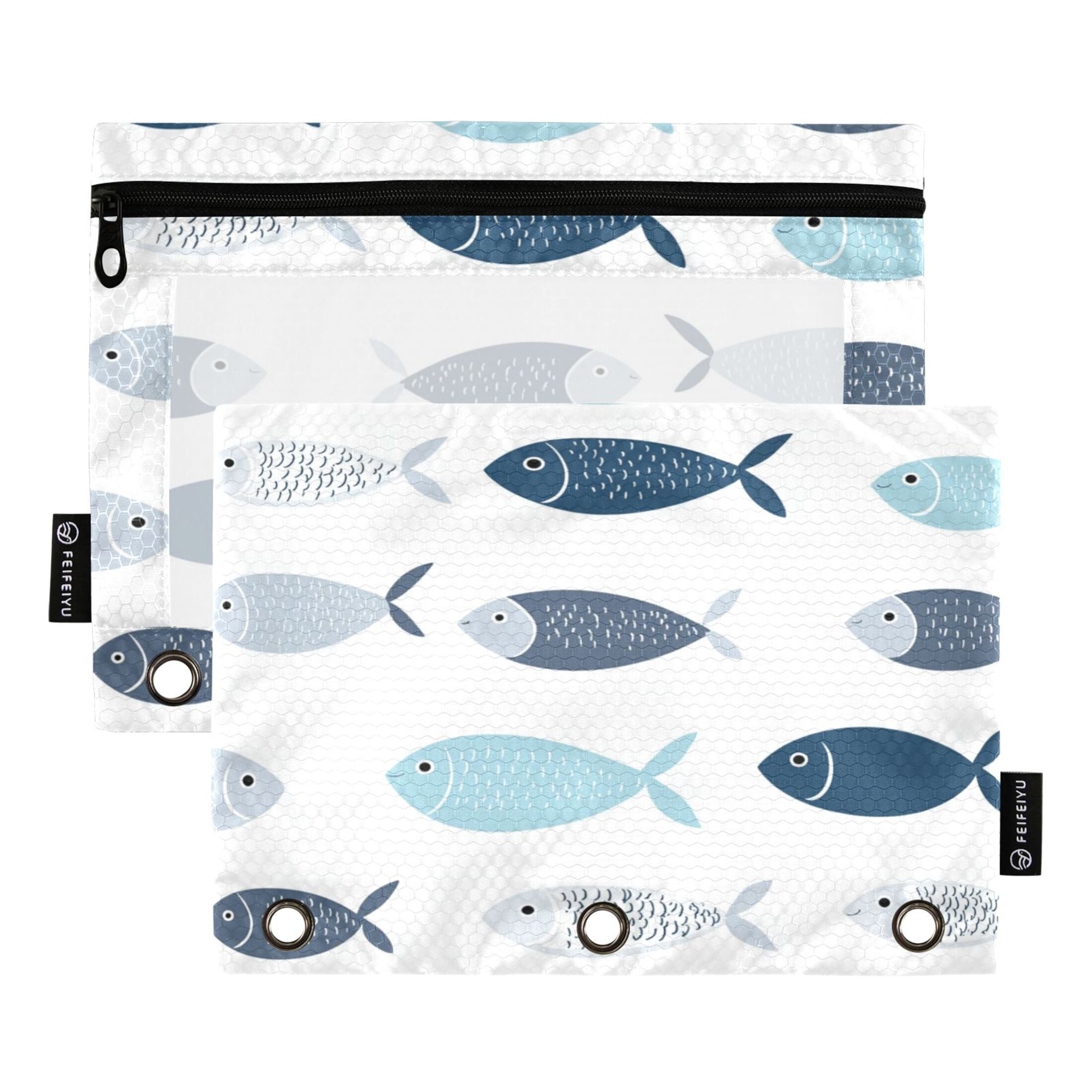 2 Pack Flip Folders with Clear PVC Window Binder Pouches 3-Ring Binder ...