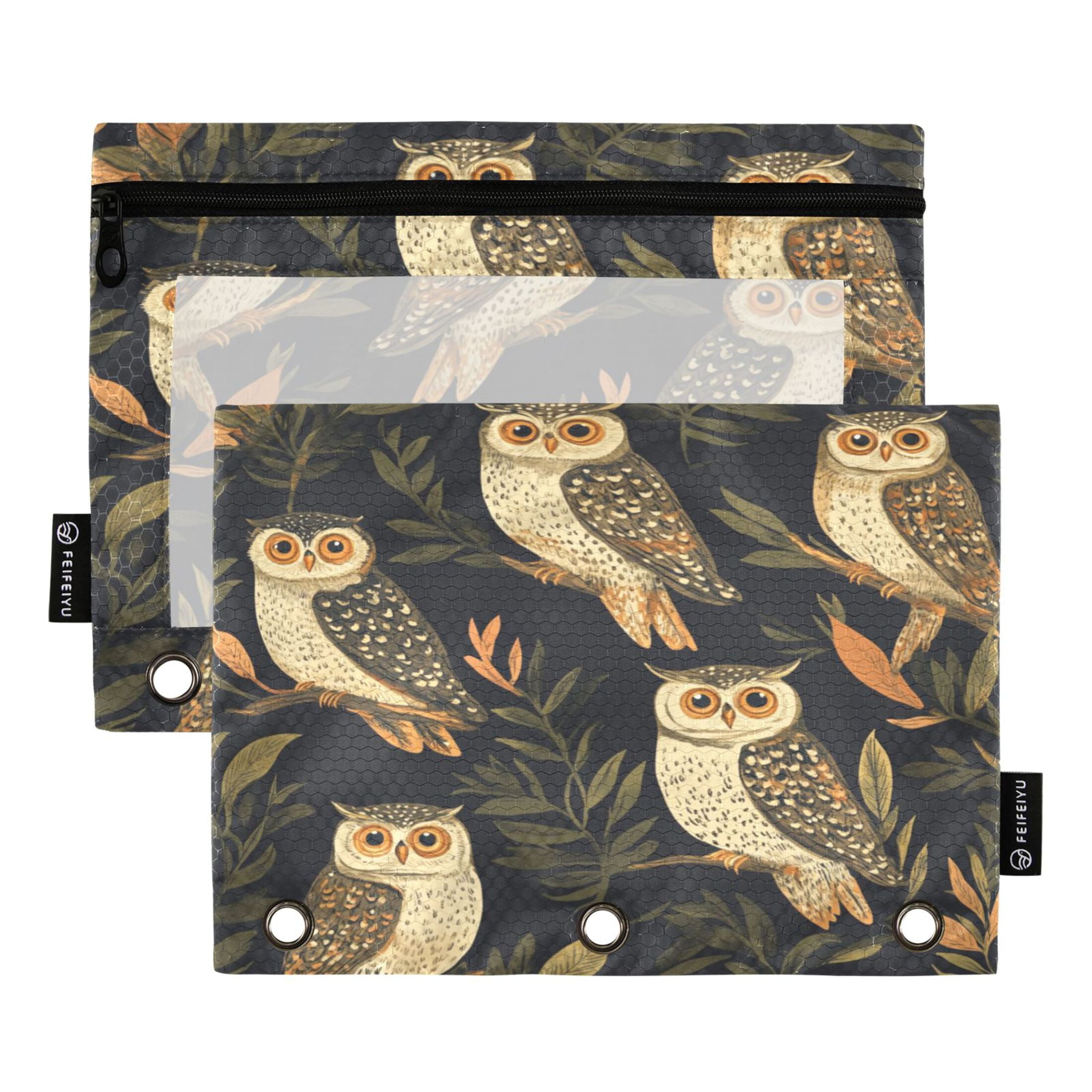 2 Pack Flip Folders with Clear PVC Window Binder Pouches 3-Ring Binder ...