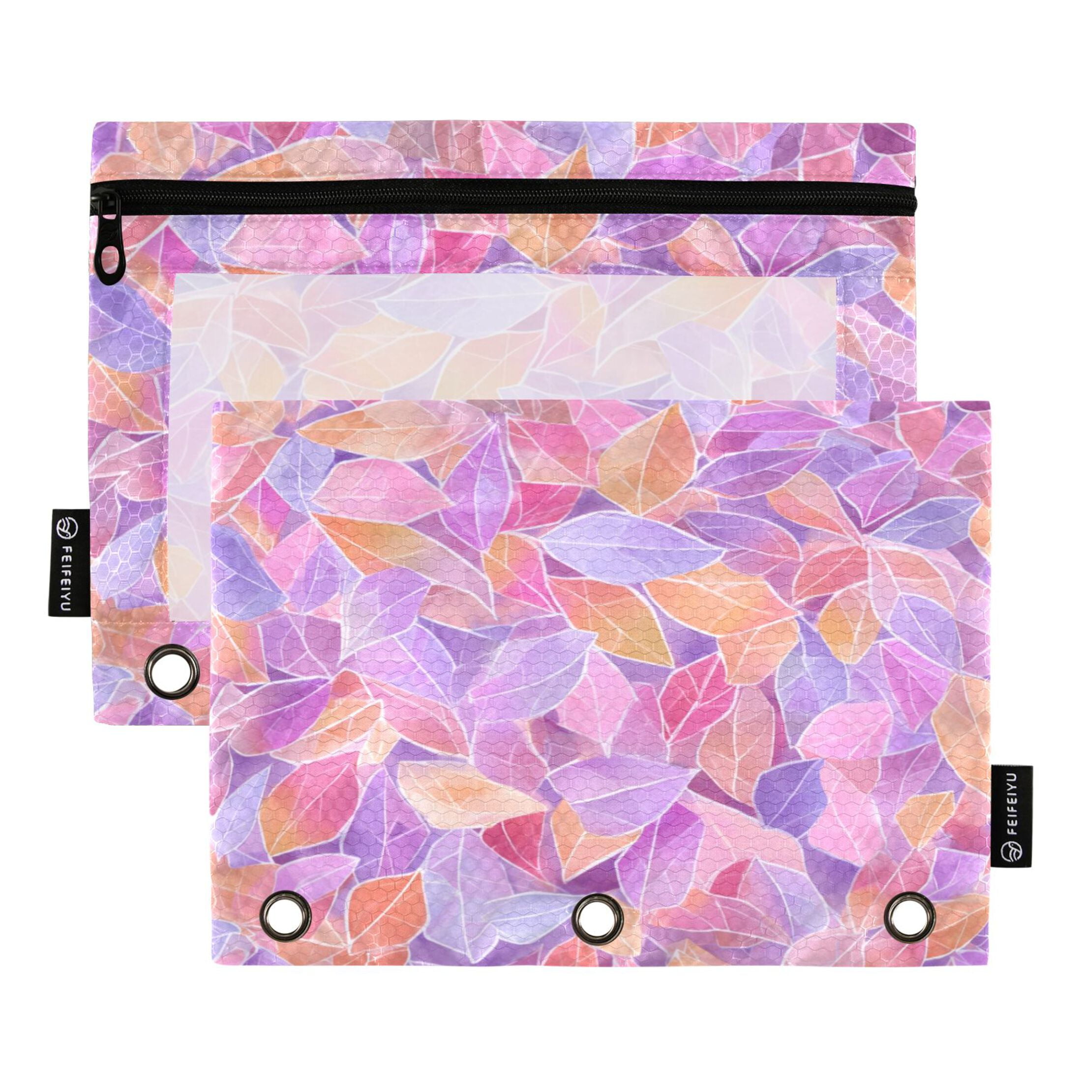 2 Pack Flip Folders with Clear PVC Window Binder Pouches 3-Ring Binder ...