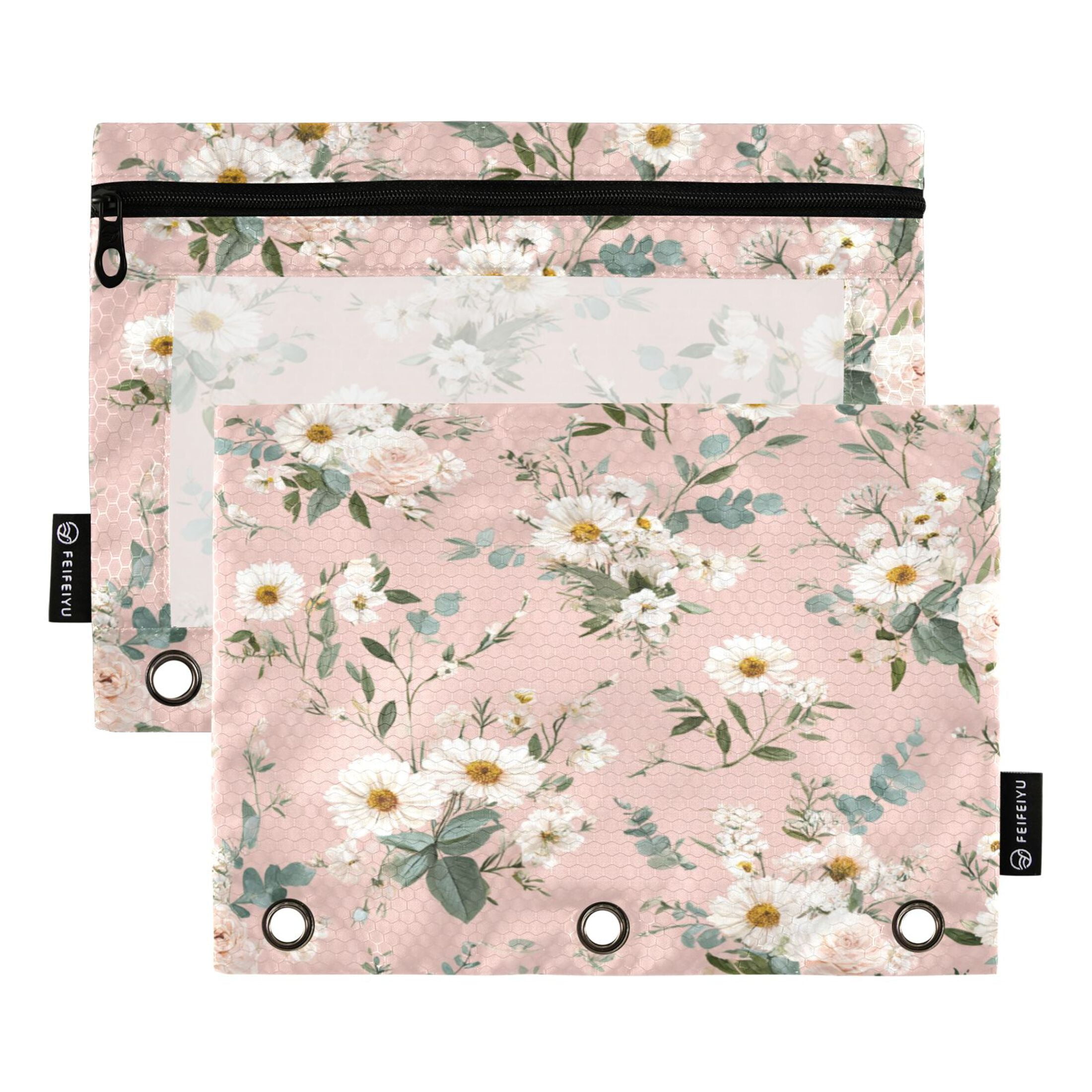 2 Pack Flip Folders with Clear PVC Window Binder Pouches 3-Ring Binder ...