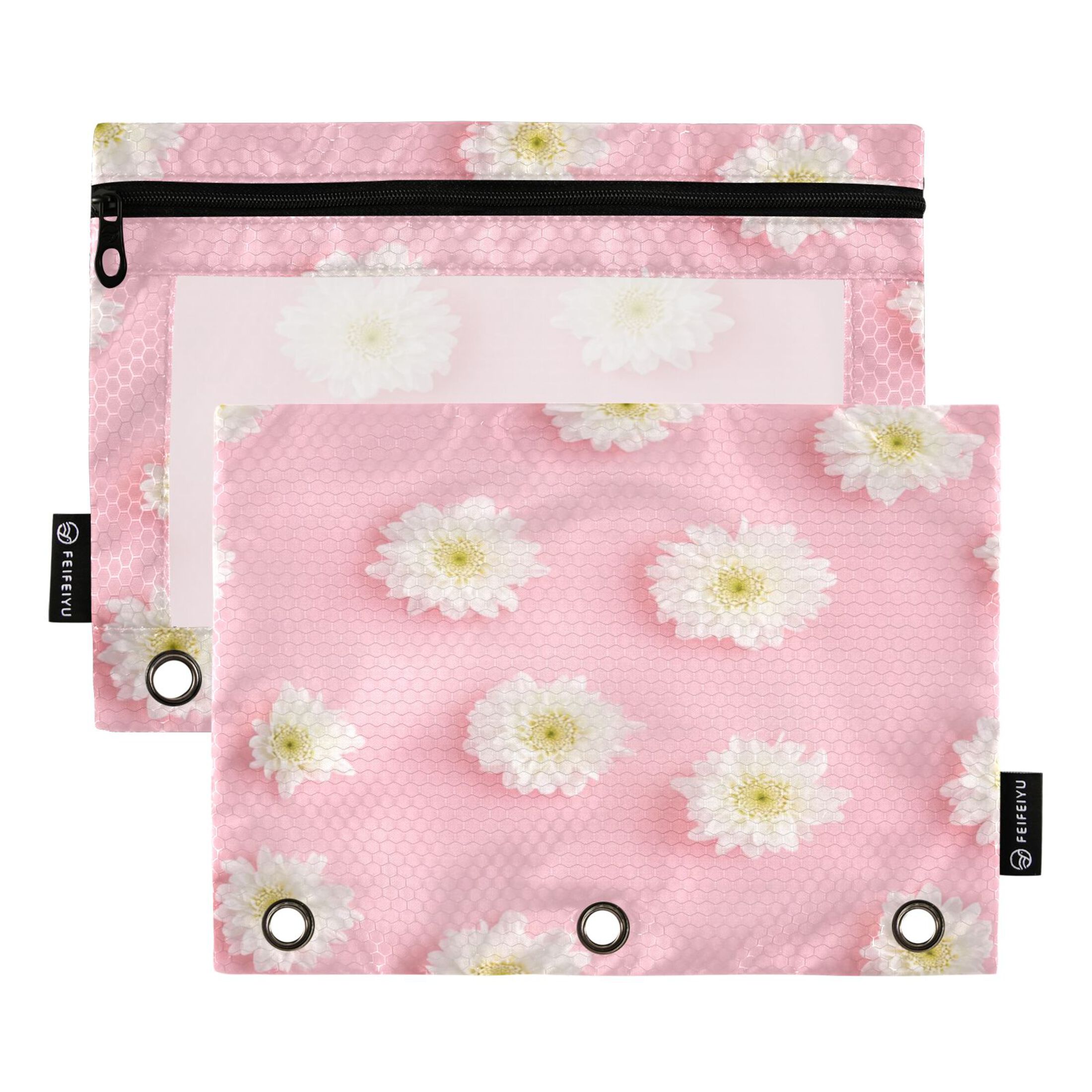 2 Pack Flip Folders with Clear PVC Window Binder Pouches 3-Ring Binder ...