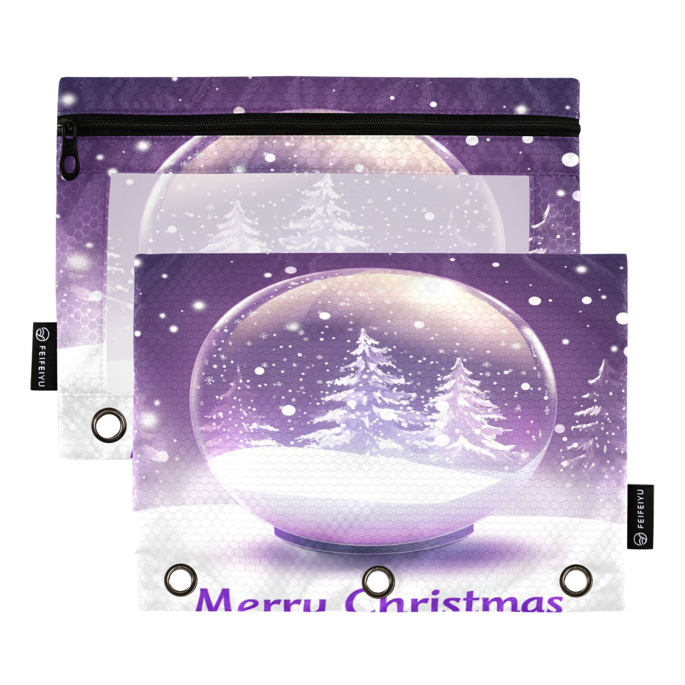 2 Pack Flip Folders with Clear PVC Window Binder Pouches 3-Ring Binder ...