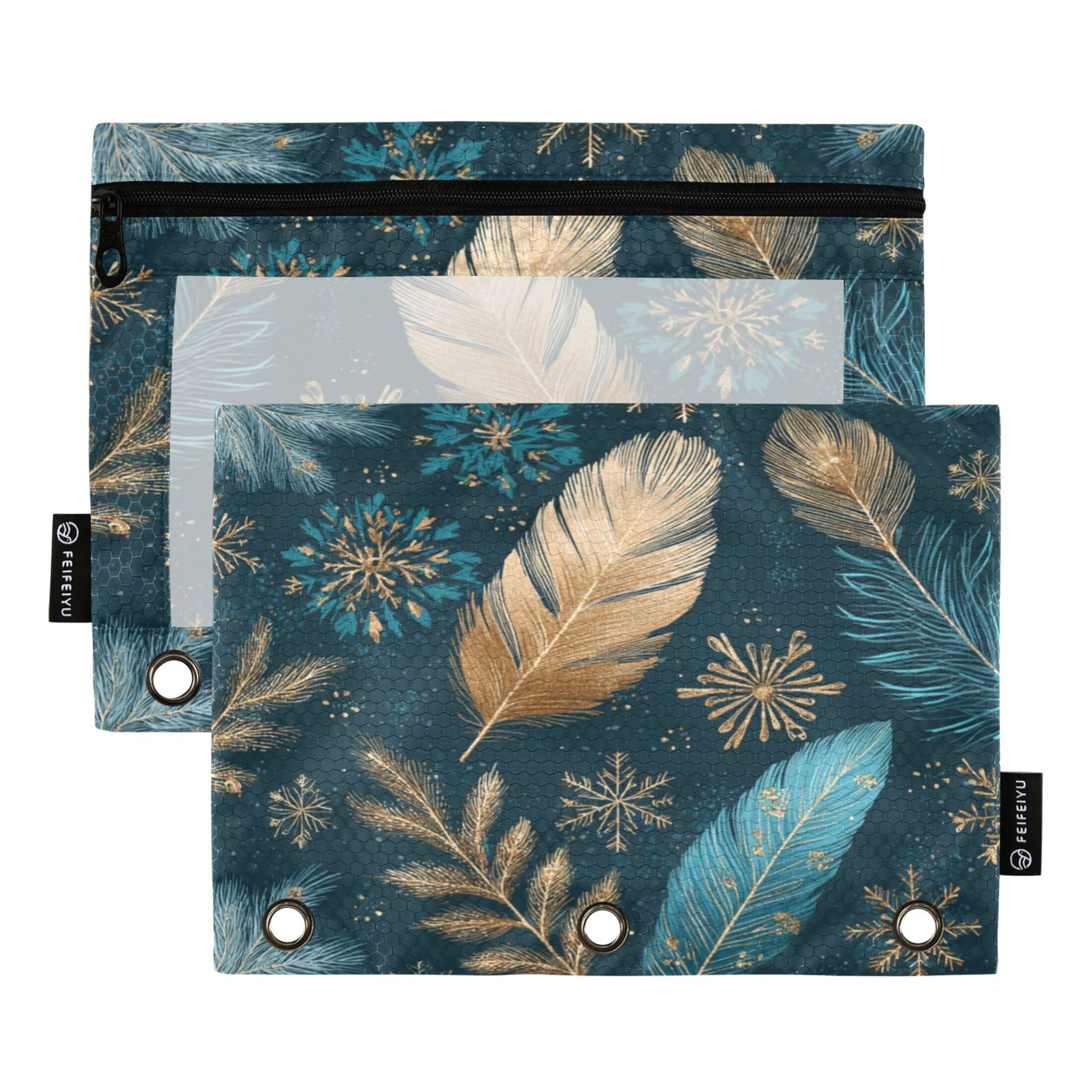 2 Pack Flip Folders with Clear PVC Window Binder Pouches 3-Ring Binder ...