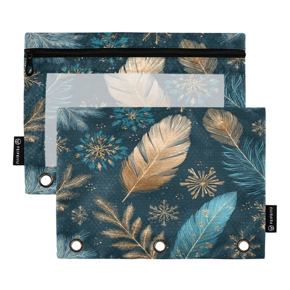 2 Pack Flip Folders with Clear PVC Window Binder Pouches 3-Ring Binder ...