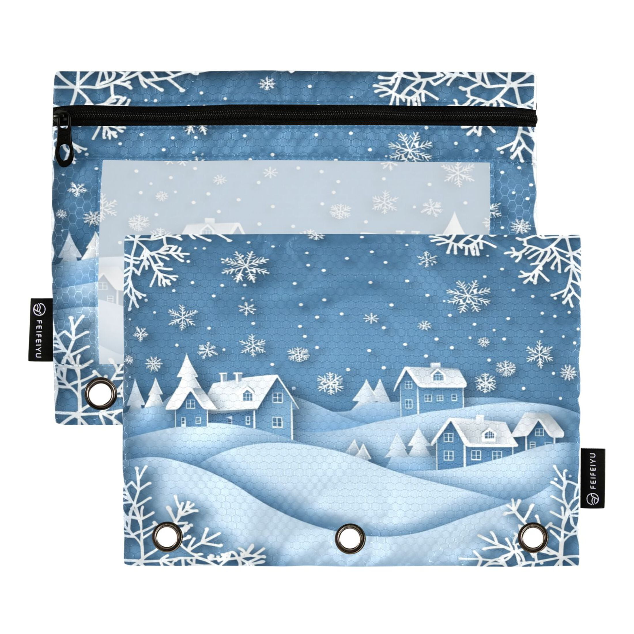 2 Pack Flip Folders with Clear PVC Window Binder Pouches 3-Ring Binder ...