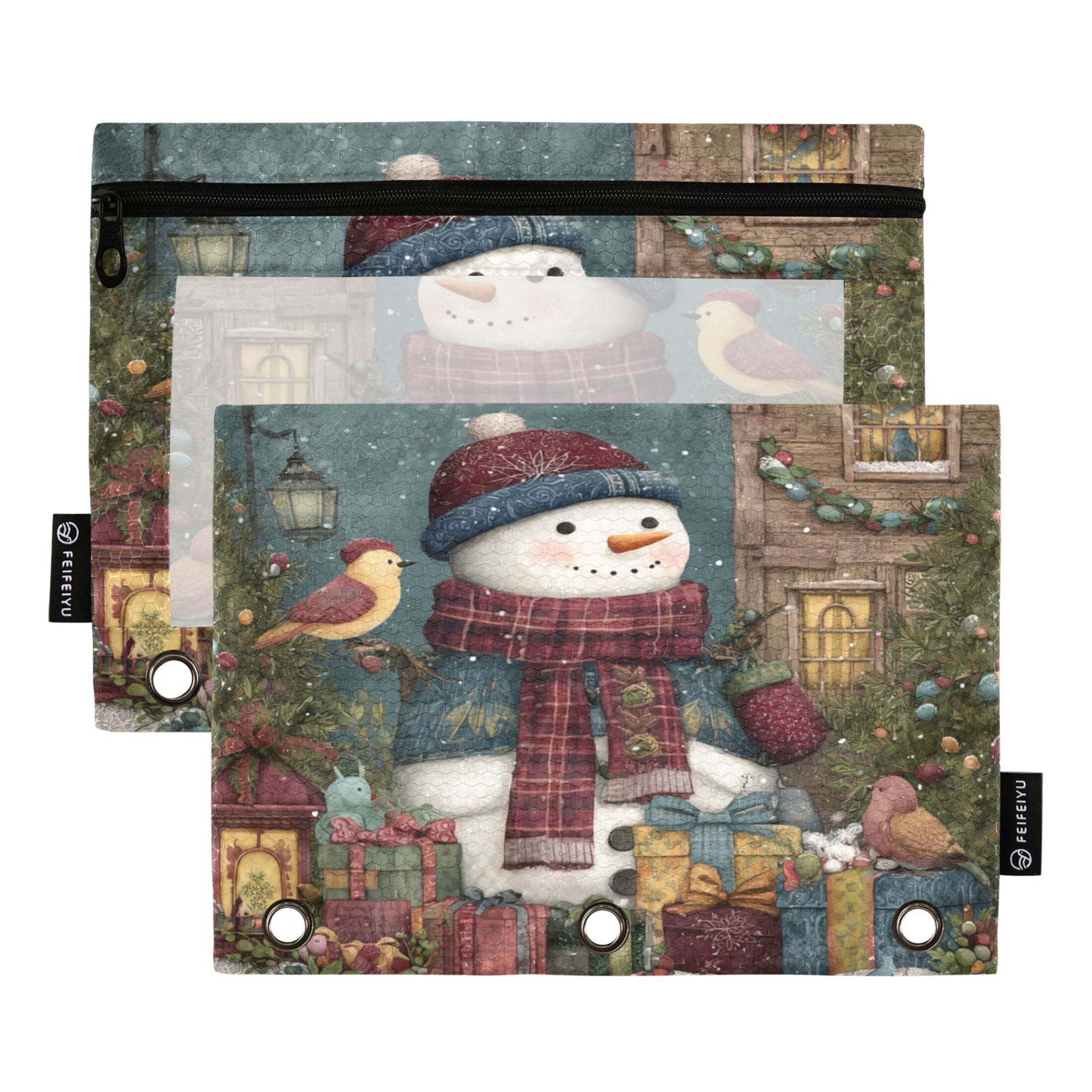 2 Pack Flip Folders with Clear PVC Window Binder Pouches 3-Ring Binder ...