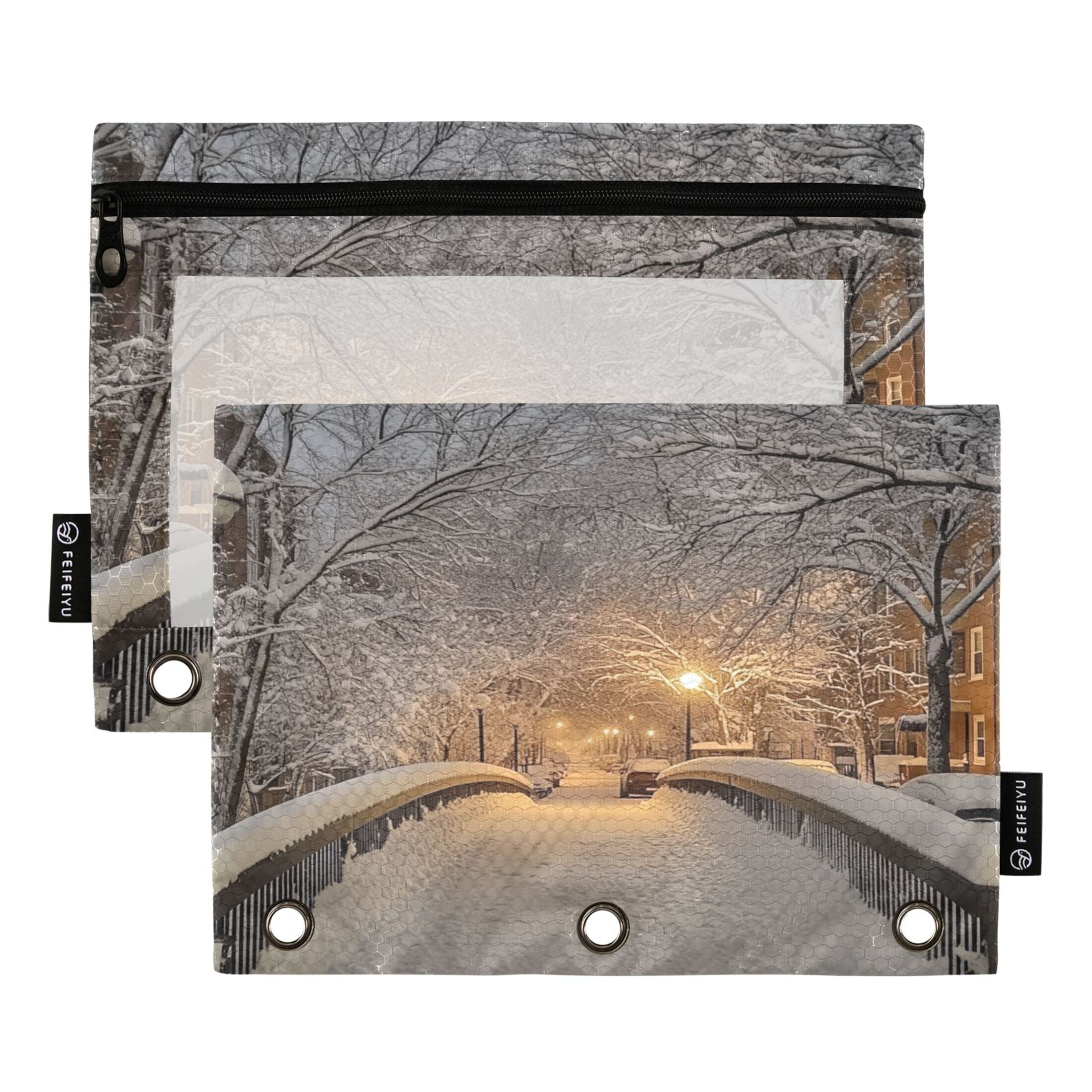 2 Pack Flip Folders with Clear PVC Window Binder Pouches 3-Ring Binder ...