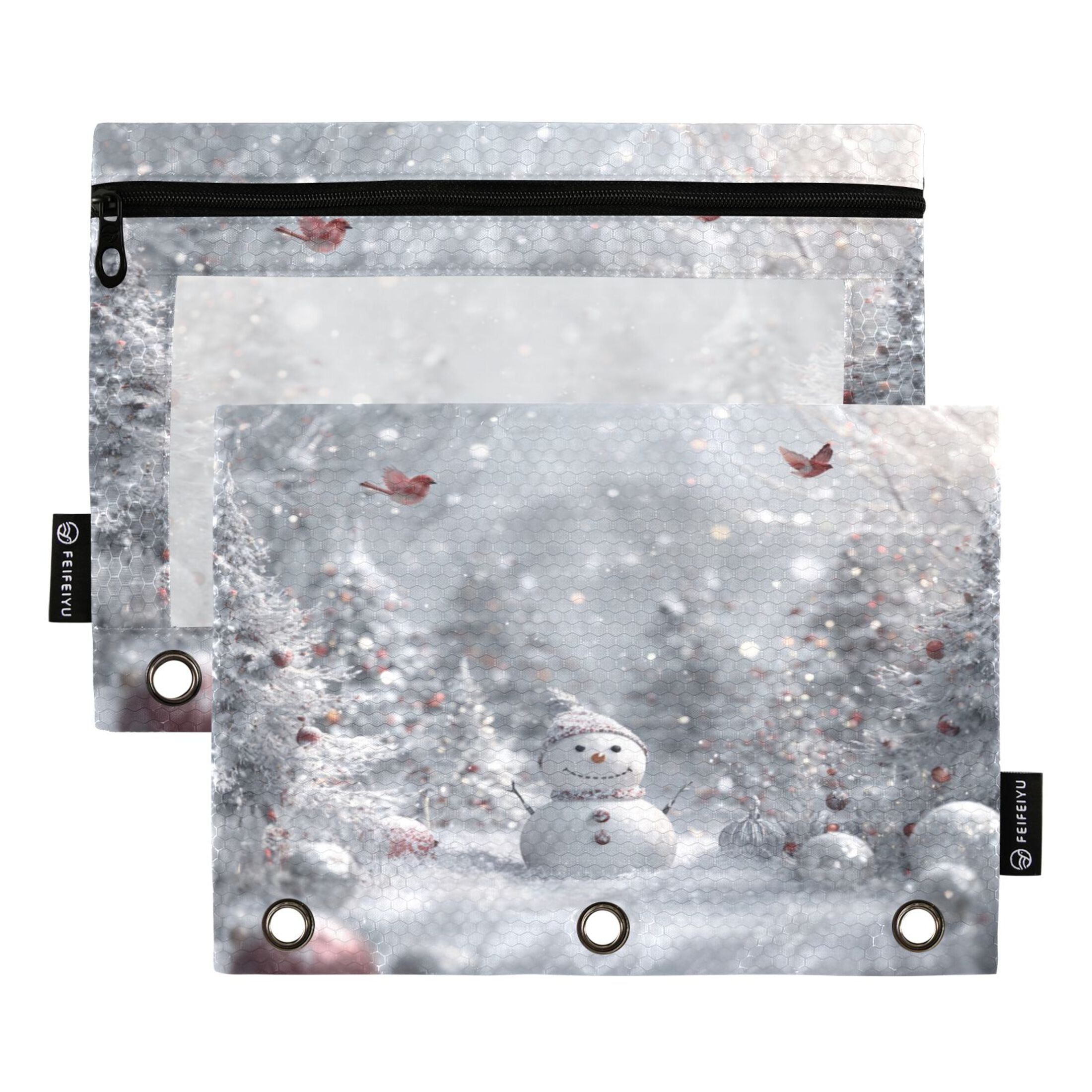 2 Pack Flip Folders with Clear PVC Window Binder Pouches 3-Ring Binder ...