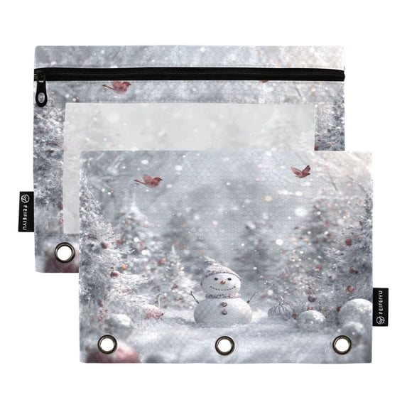 2 Pack Flip Folders with Clear PVC Window Binder Pouches 3-Ring Binder ...