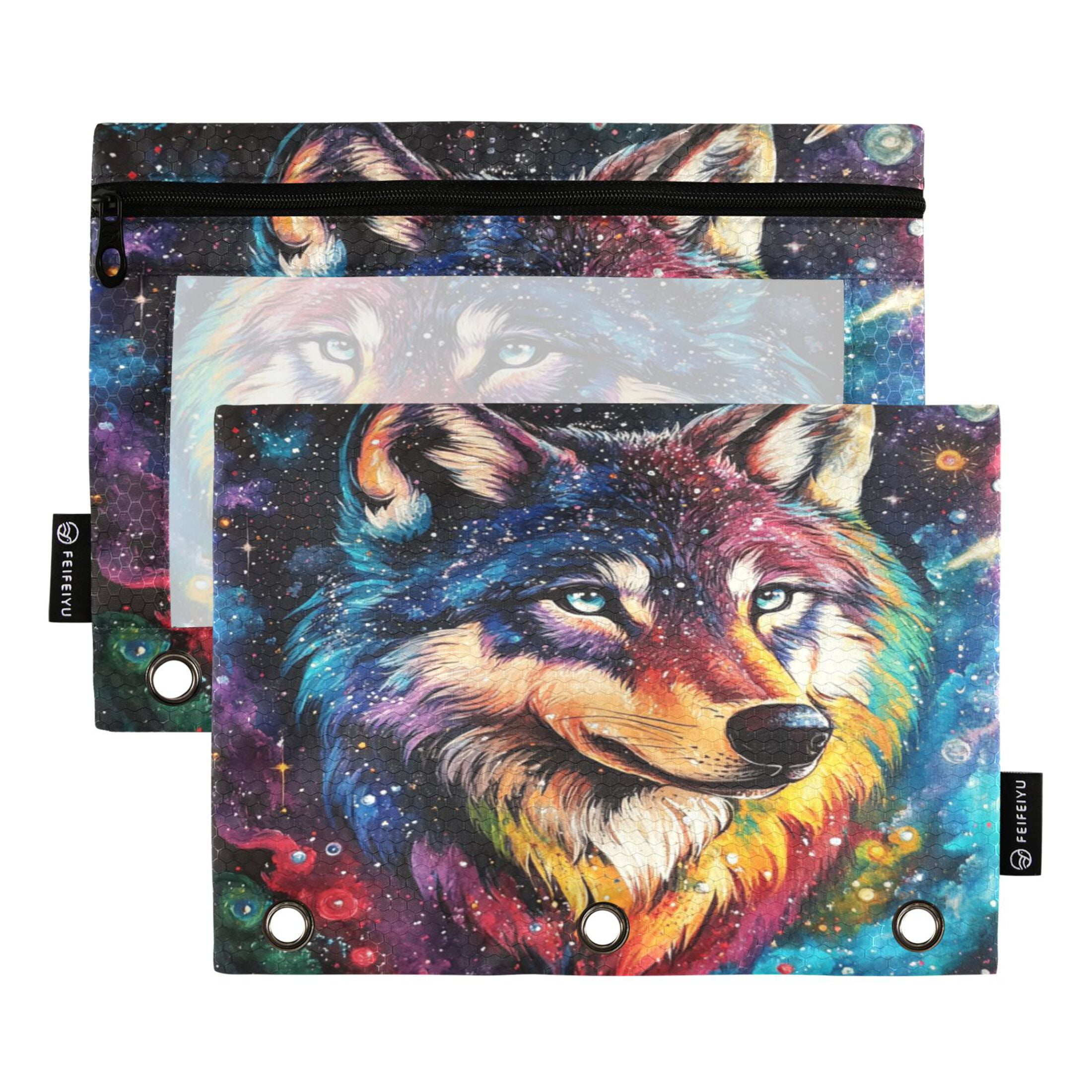 2 Pack Flip Folders with Clear PVC Window Binder Pouches 3-Ring Binder Organizer for Office ...