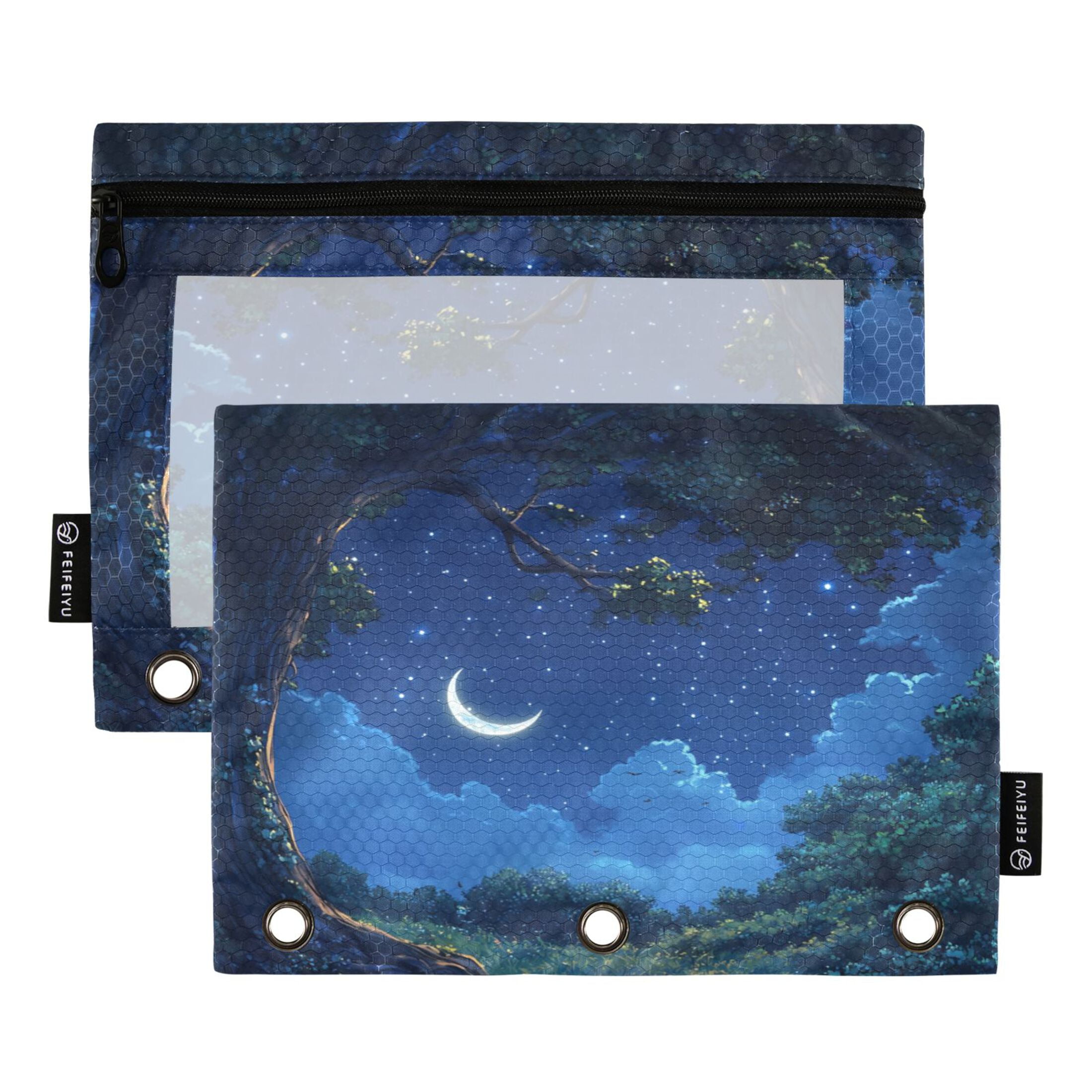 2 Pack Flip Folders with Clear PVC Window Binder Pouches 3-Ring Binder ...