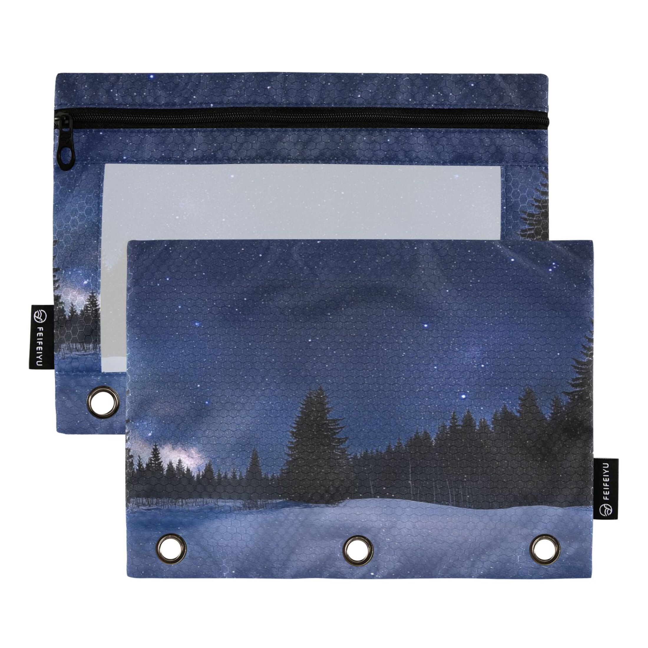 2 Pack Flip Folders with Clear PVC Window Binder Pouches 3-Ring Binder ...