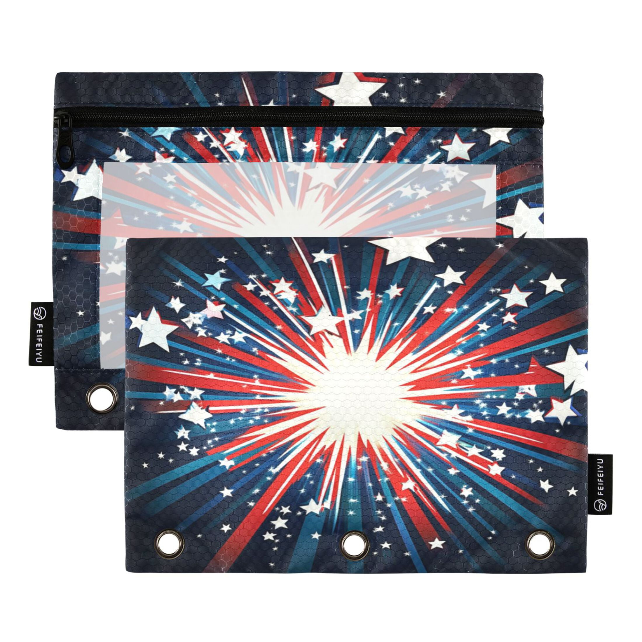 2 Pack Flip Folders with Clear PVC Window Binder Pouches 3-Ring Binder ...