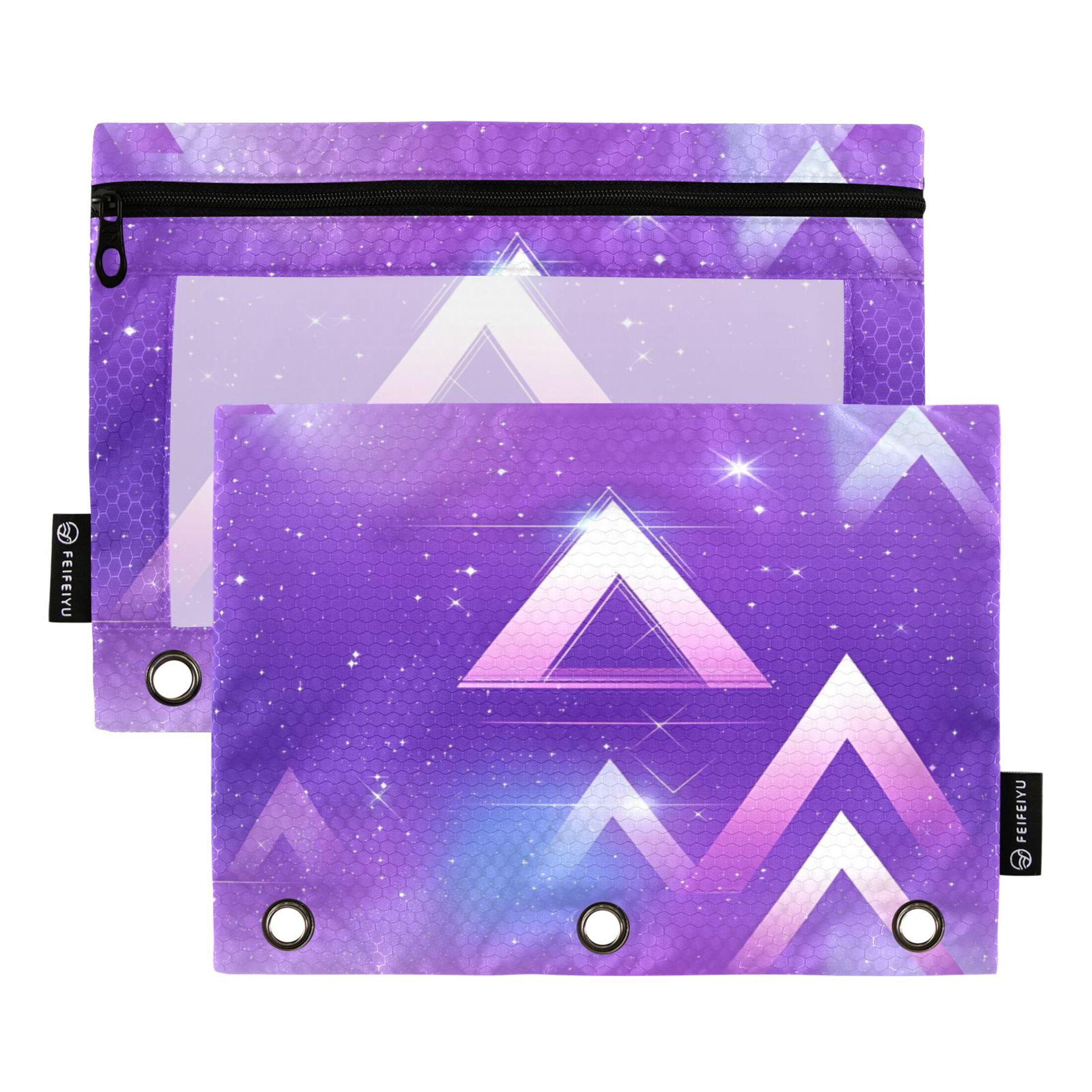 2 Pack Flip Folders with Clear PVC Window Binder Pouches 3-Ring Binder ...