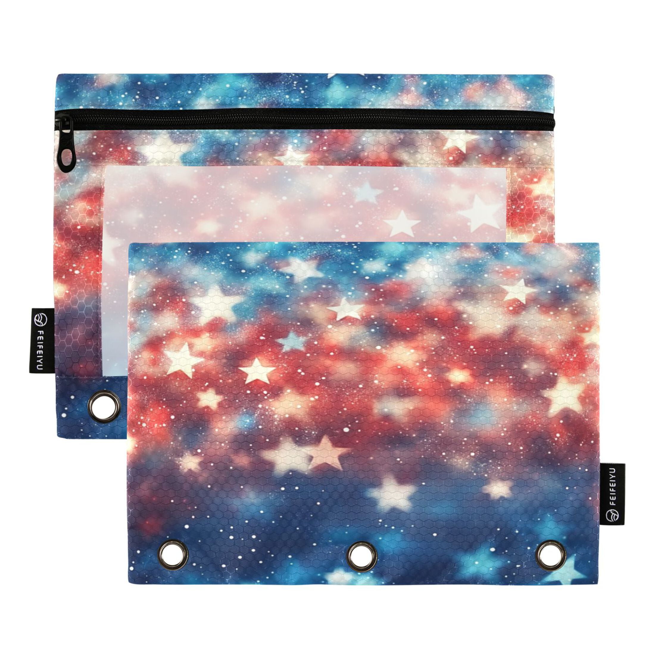 2 Pack Flip Folders with Clear PVC Window Binder Pouches 3-Ring Binder ...