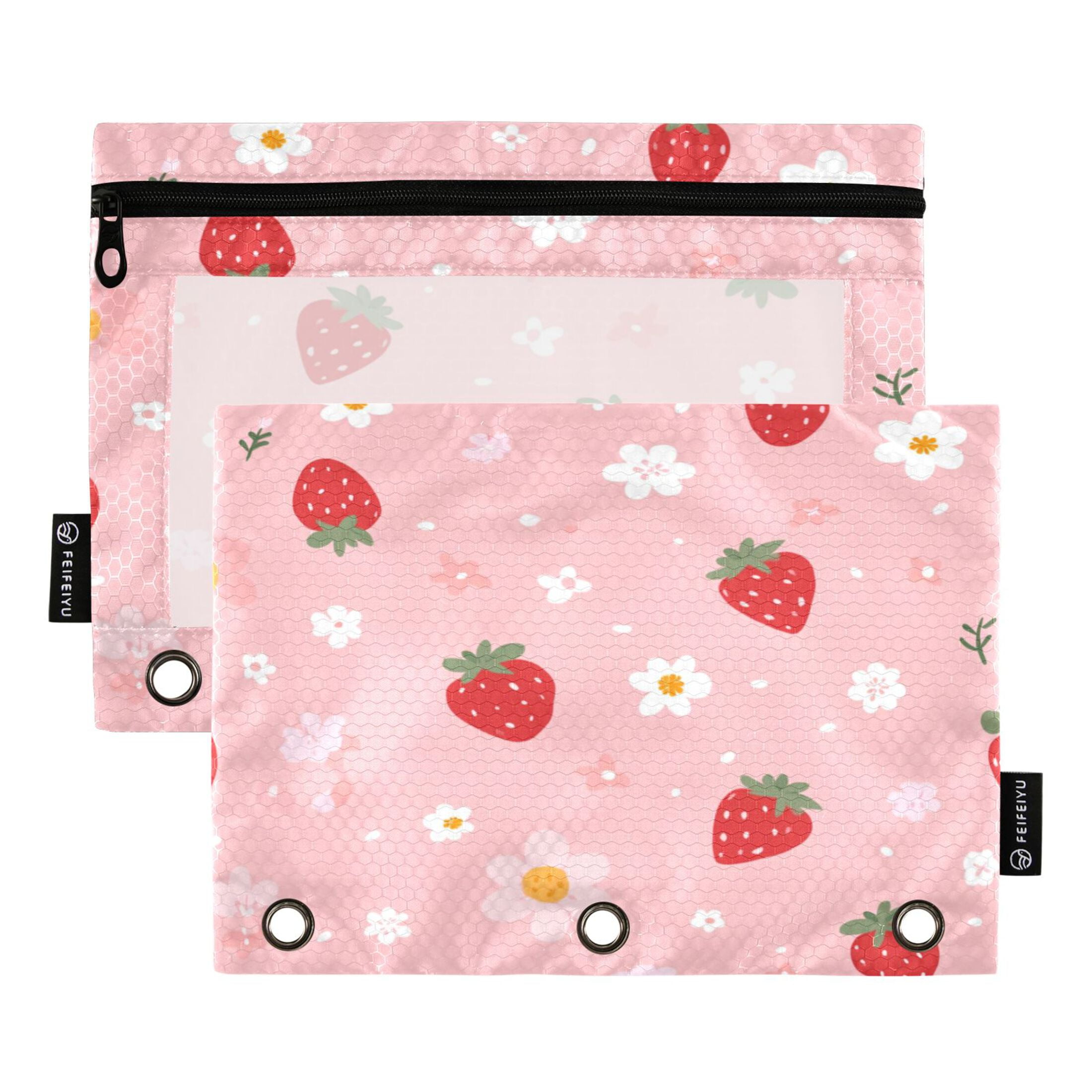 2 Pack Flip Folders with Clear PVC Window Binder Pouches 3-Ring Binder ...