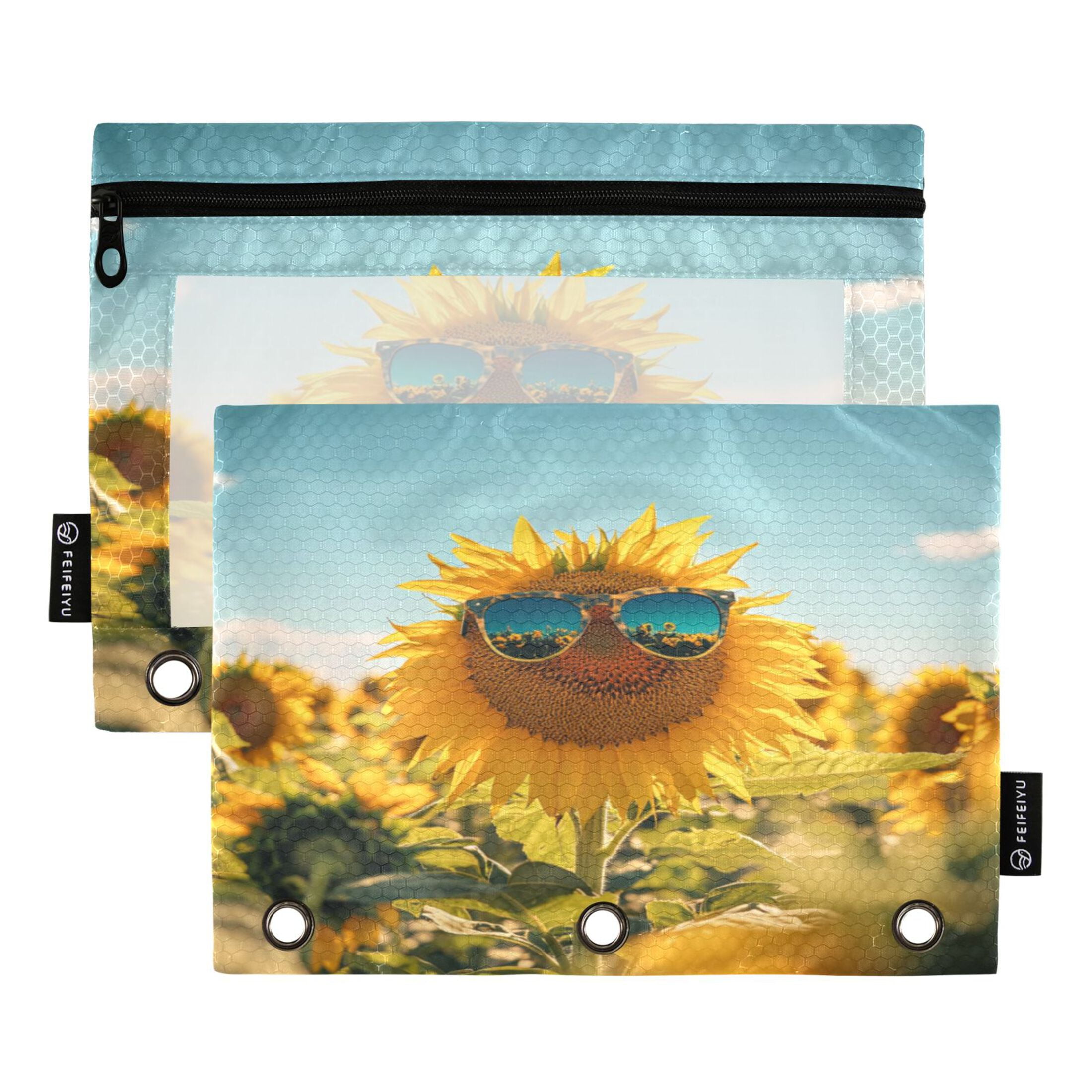 2 Pack Flip Folders with Clear PVC Window Binder Pouches 3-Ring Binder ...