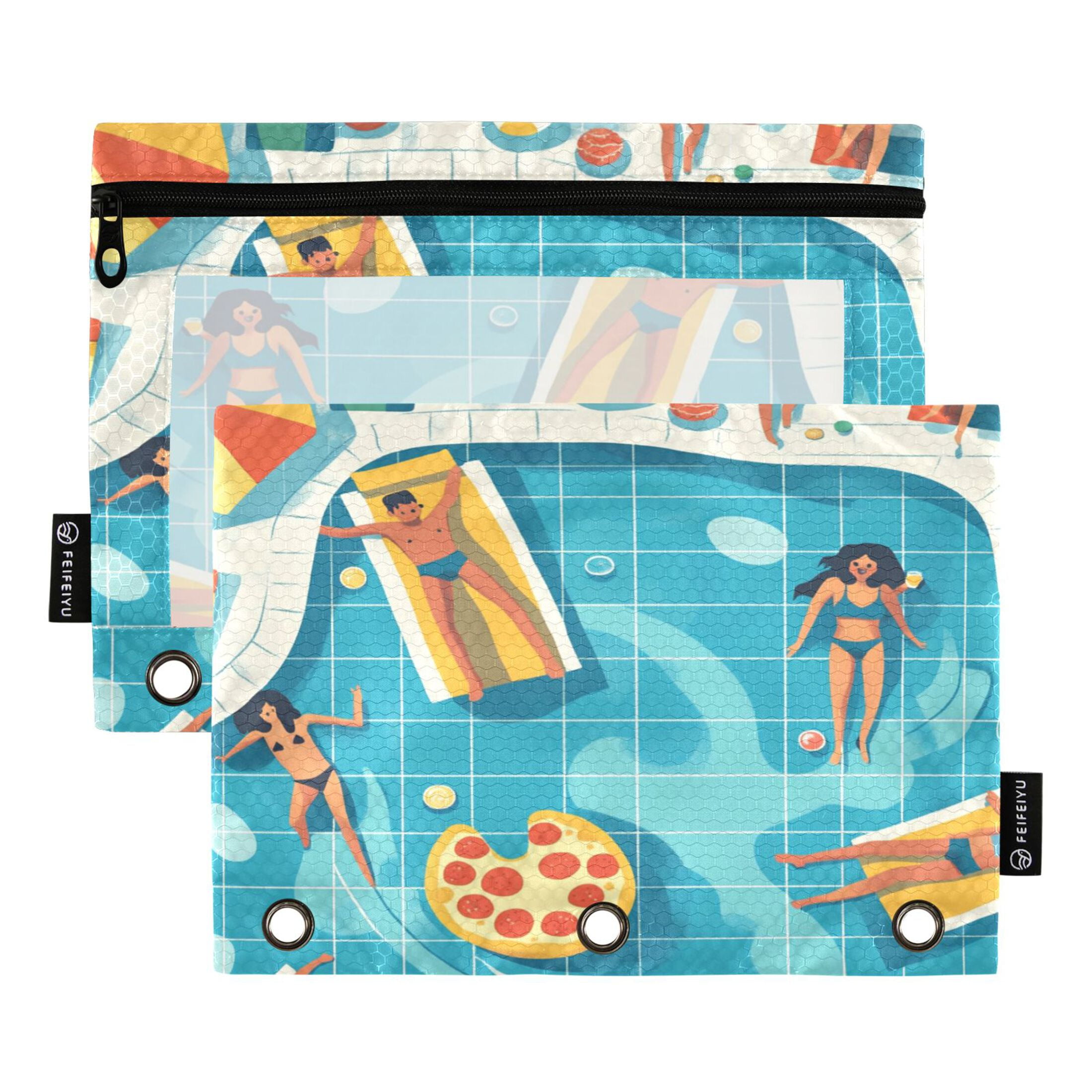 2 Pack Flip Folders with Clear PVC Window Binder Pouches 3-Ring Binder ...