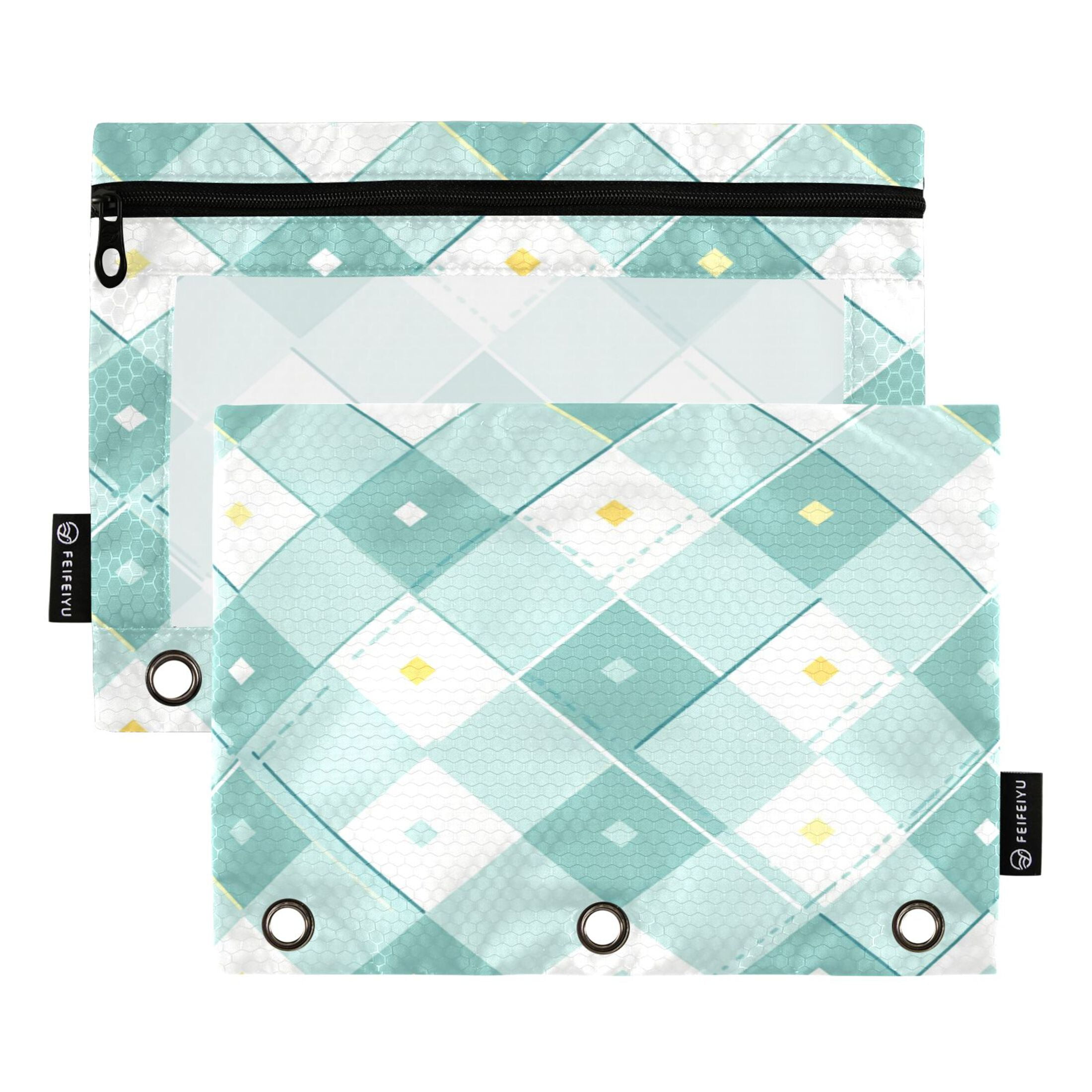 2 Pack Flip Folders with Clear PVC Window Binder Pouches 3-Ring Binder ...