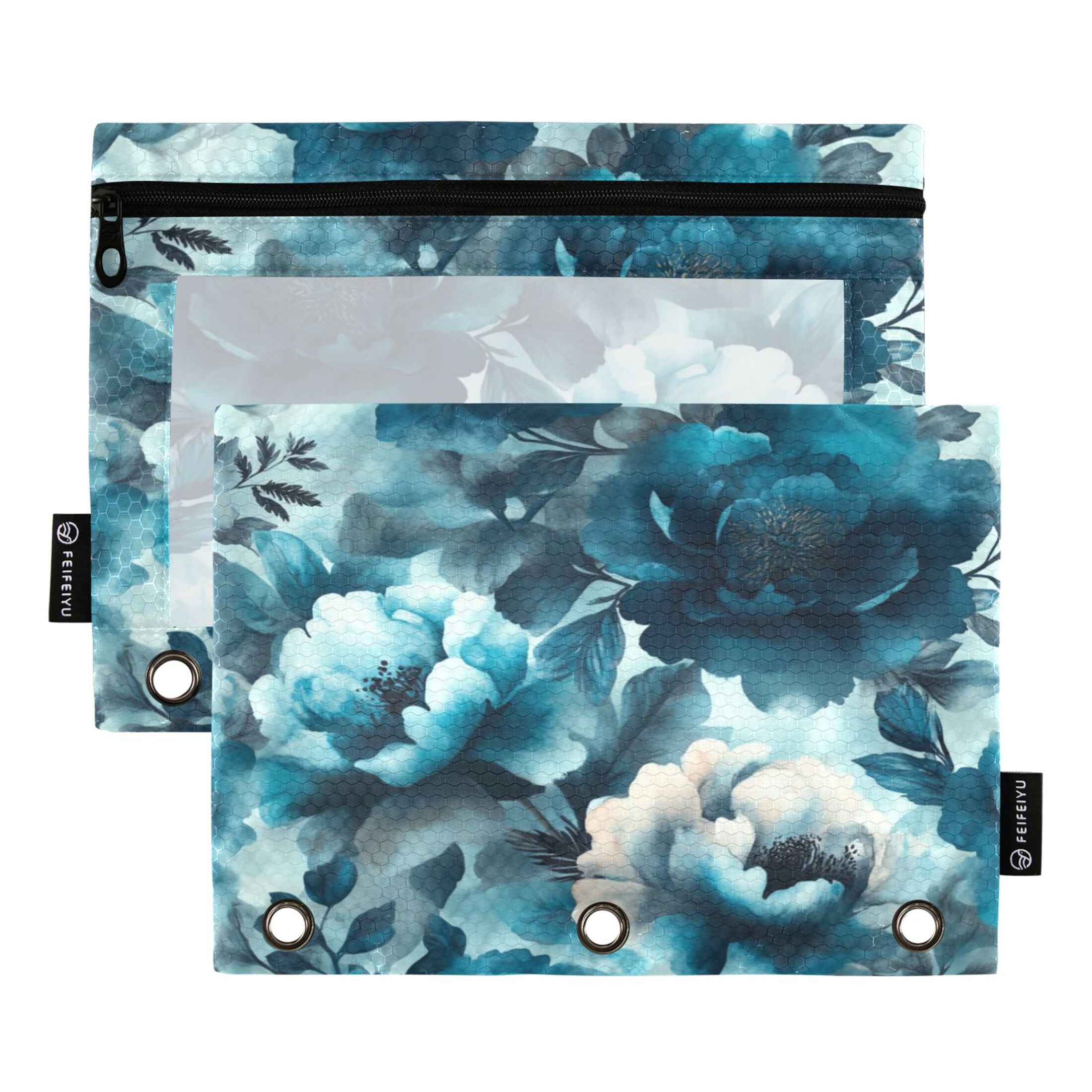 2 Pack Flip Folders with Clear PVC Window Binder Pouches 3-Ring Binder ...