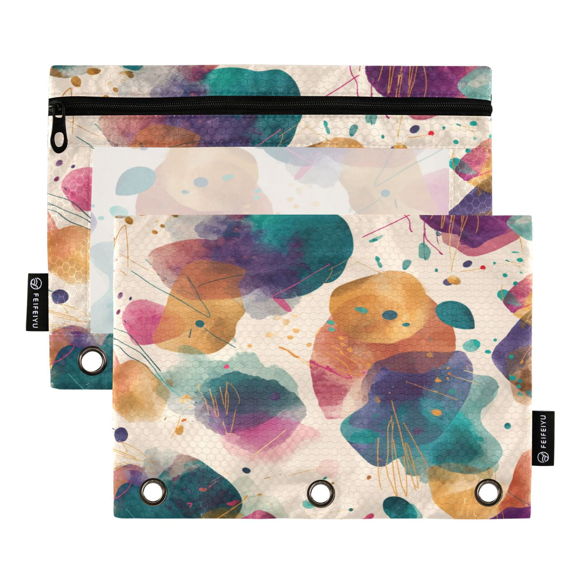 2 Pack Flip Folders with Clear PVC Window Binder Pouches 3-Ring Binder ...