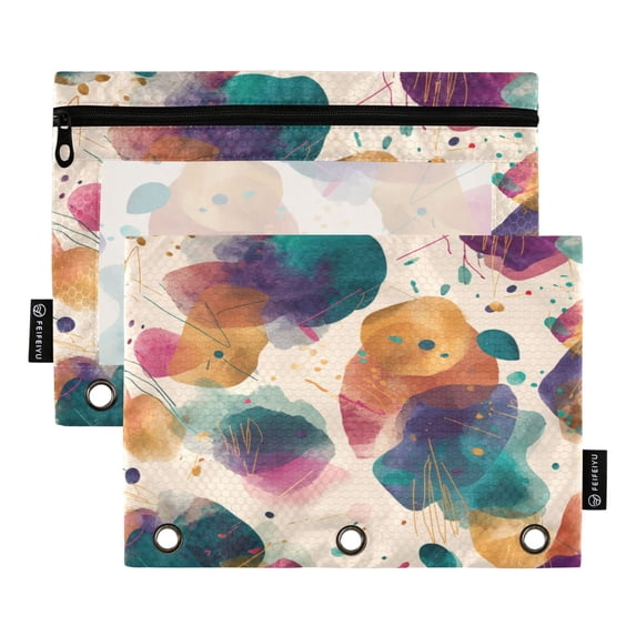 2 Pack Flip Folders with Clear PVC Window Binder Pouches 3-Ring Binder ...