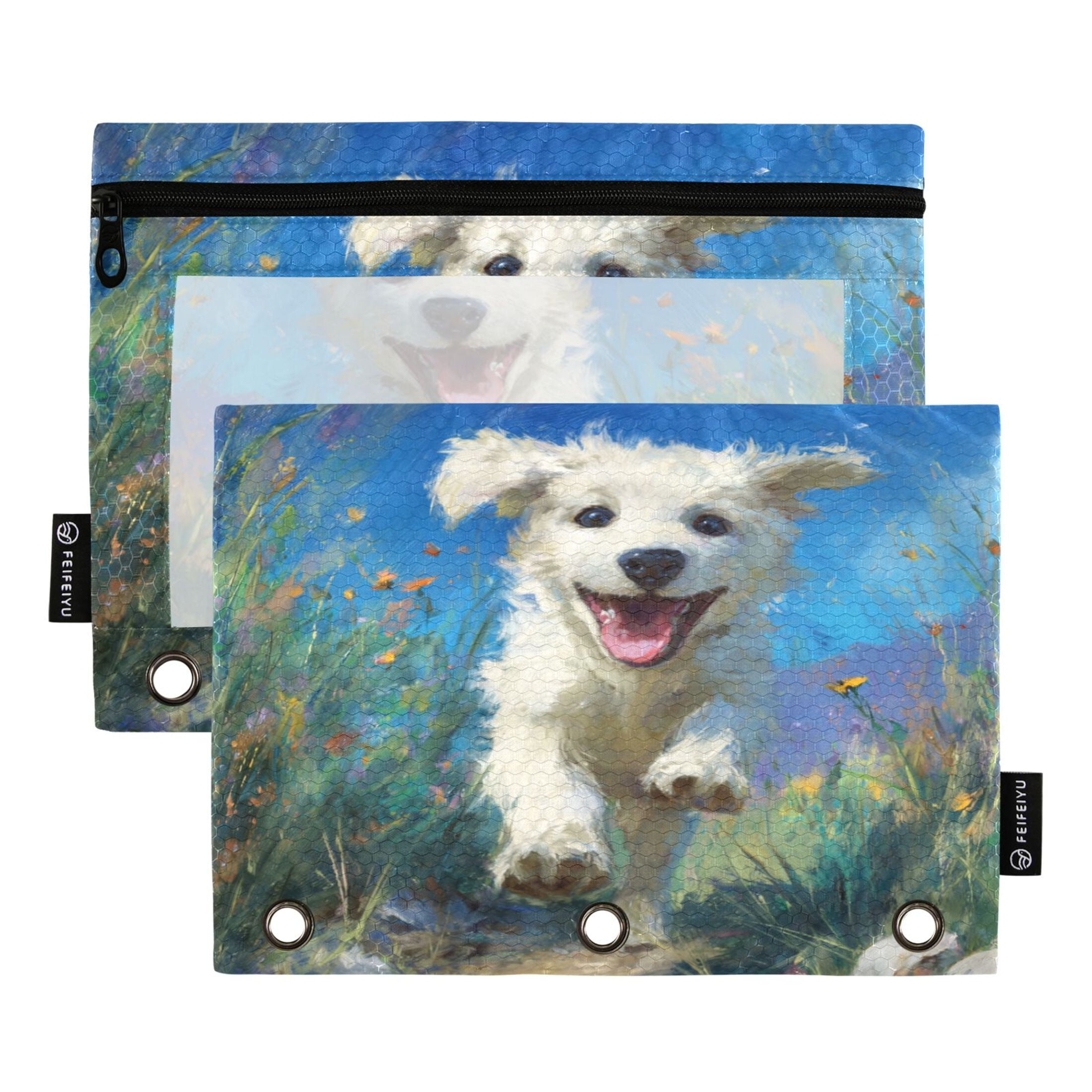 2 Pack Flip Folders with Clear PVC Window Binder Pouches 3-Ring Binder ...