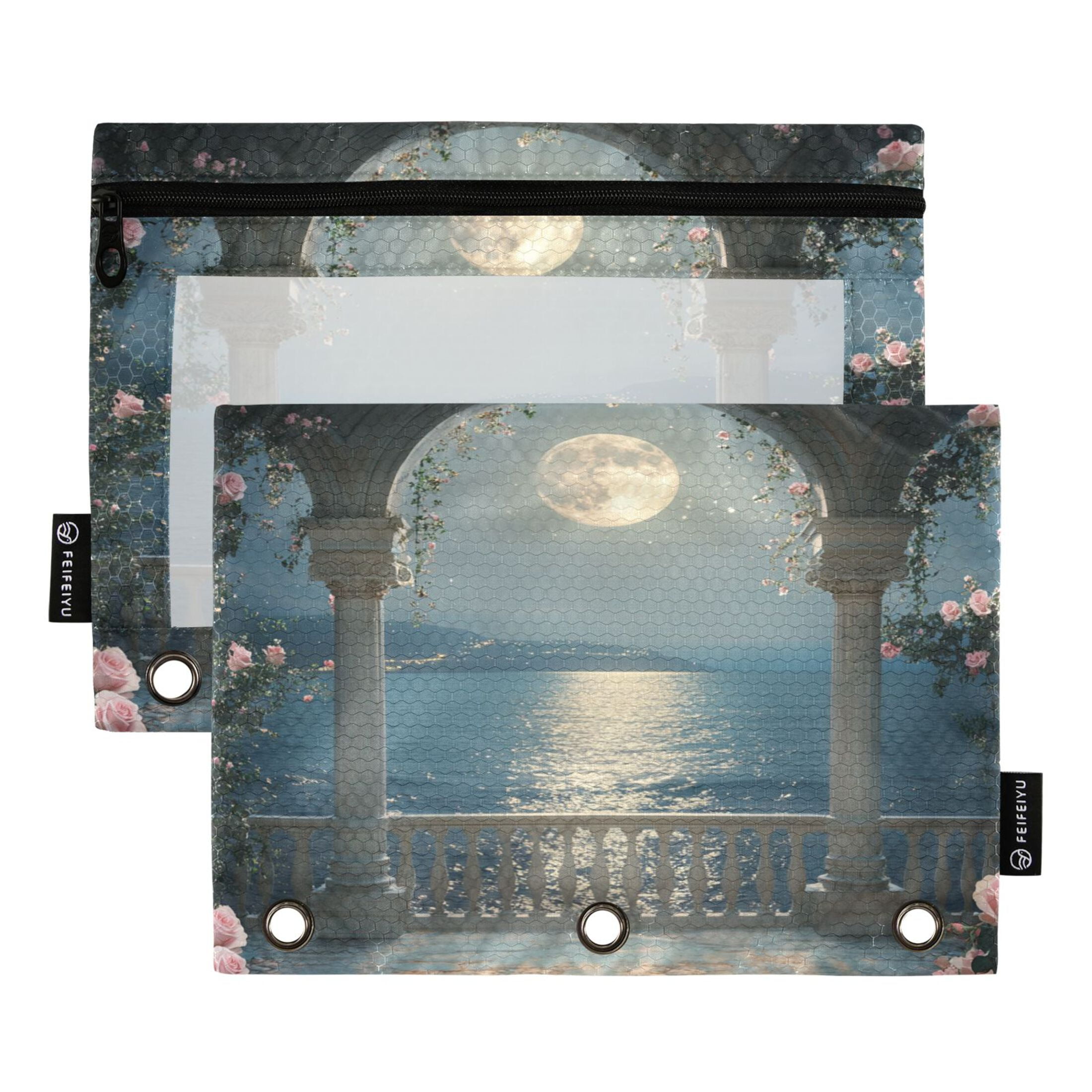 2 Pack Flip Folders with Clear PVC Window Binder Pouches 3-Ring Binder ...