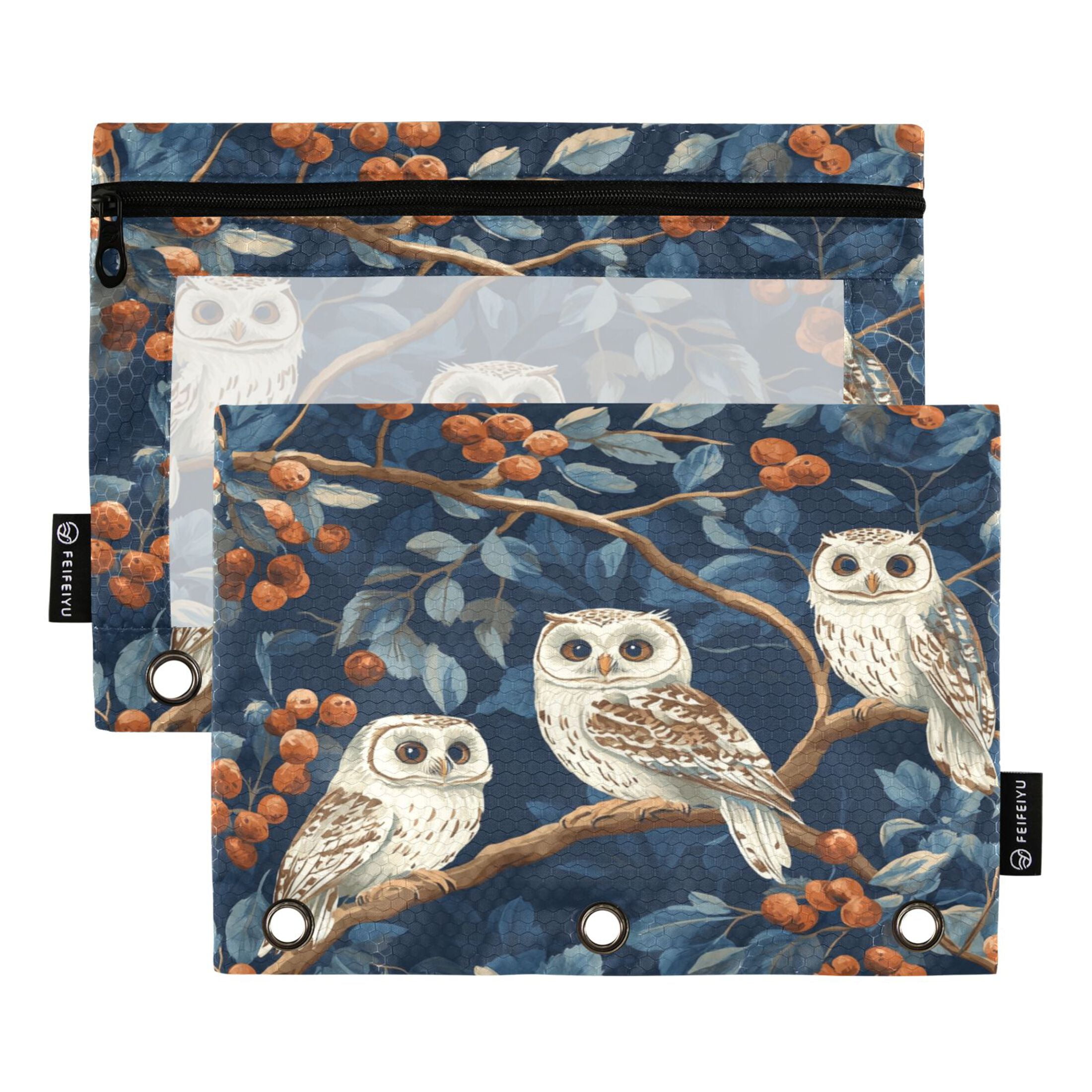 2 Pack Flip Folders with Clear PVC Window Binder Pouches 3-Ring Binder ...