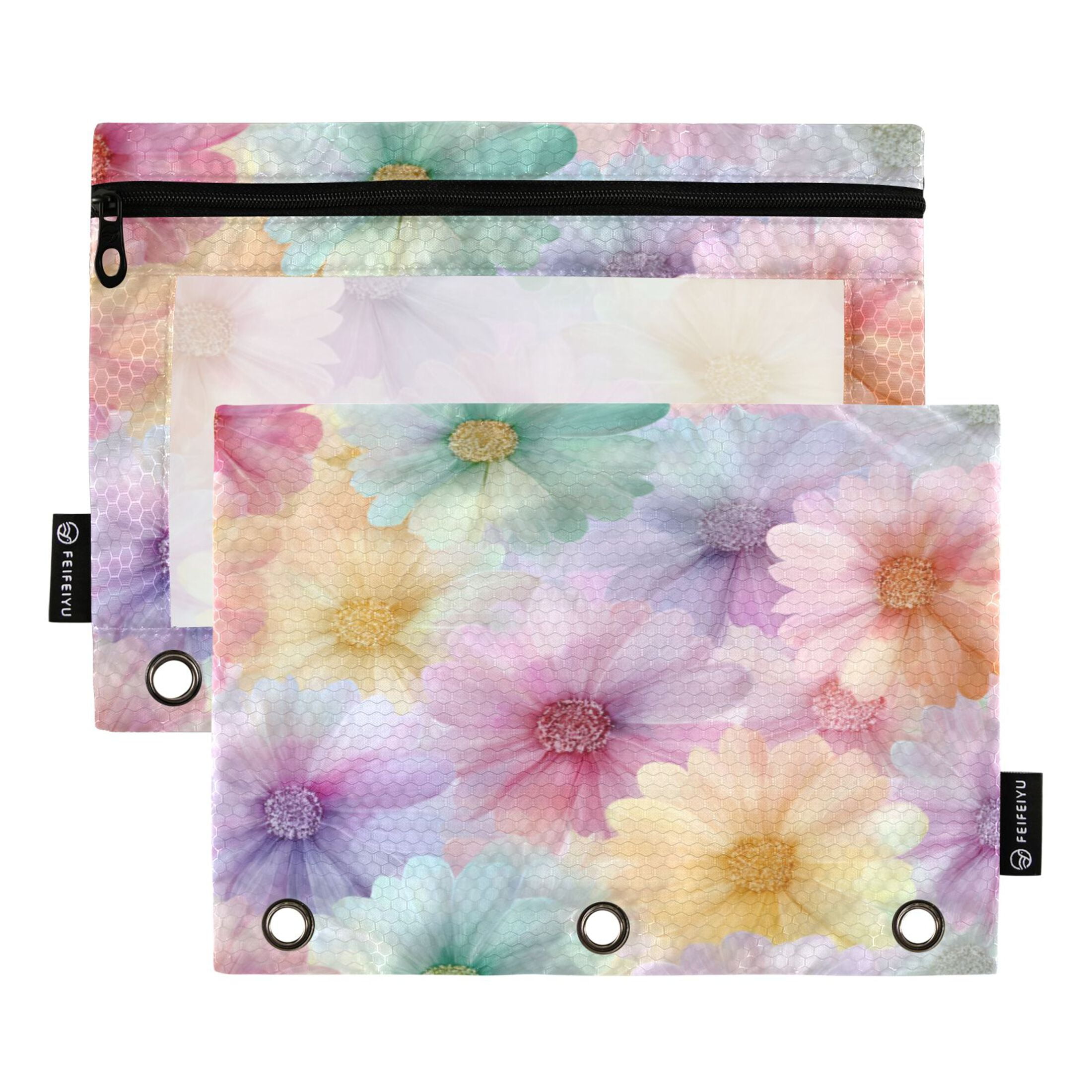 2 Pack Flip Folders with Clear PVC Window Binder Pouches 3-Ring Binder ...