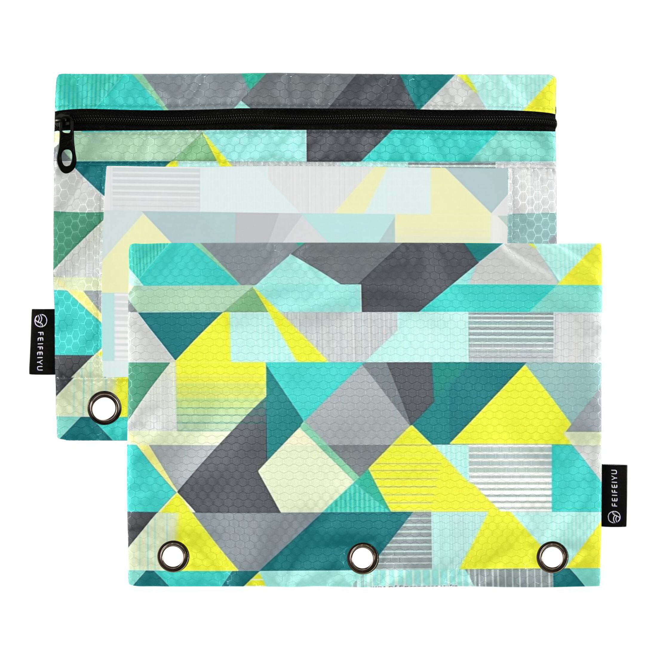 2 Pack Flip Folders with Clear PVC Window Binder Pouches 3-Ring Binder ...