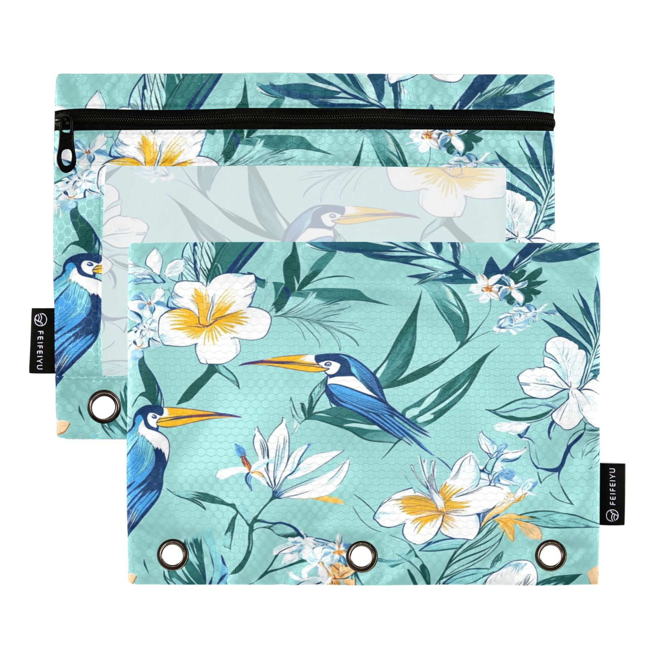 2 Pack Flip Folders with Clear PVC Window Binder Pouches 3-Ring Binder ...