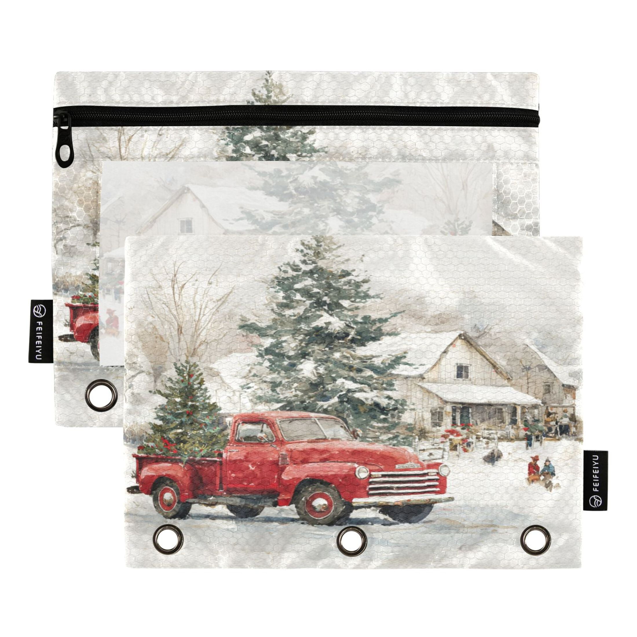 2 Pack Flip Folders with Clear PVC Window Binder Pouches 3-Ring Binder ...