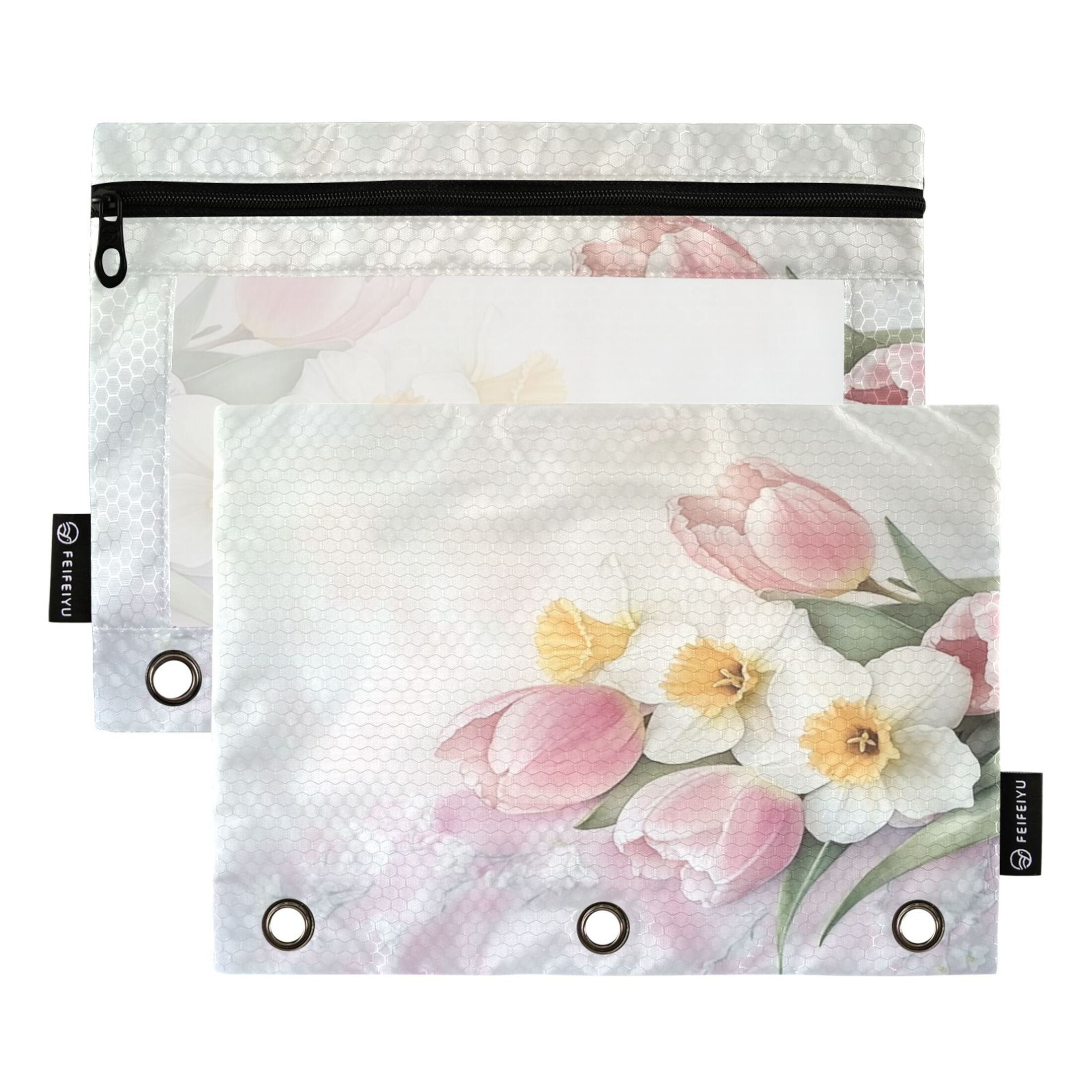 2 Pack Flip Folders with Clear PVC Window Binder Pouches 3-Ring Binder ...