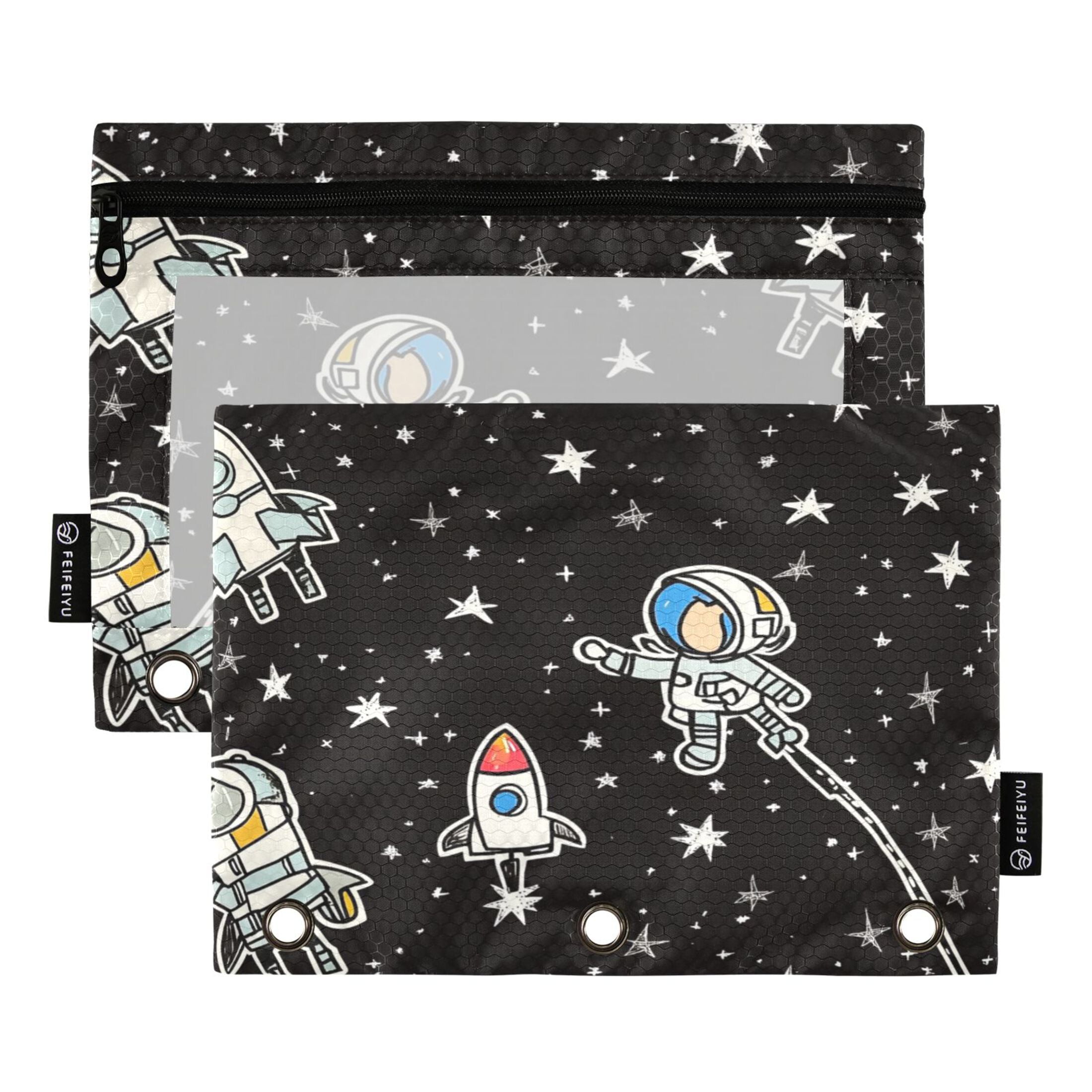 2 Pack Flip Folders with Clear PVC Window Binder Pouches 3-Ring Binder ...