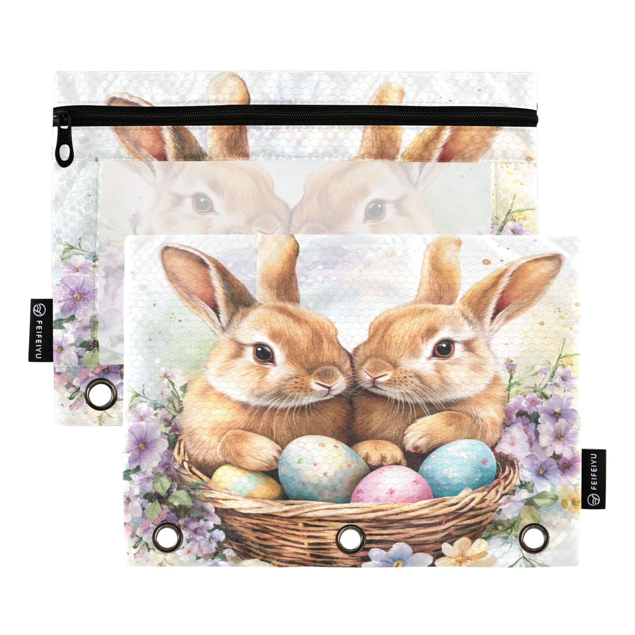 2 Pack Flip Folders with Clear PVC Window Binder Pouches 3-Ring Binder ...