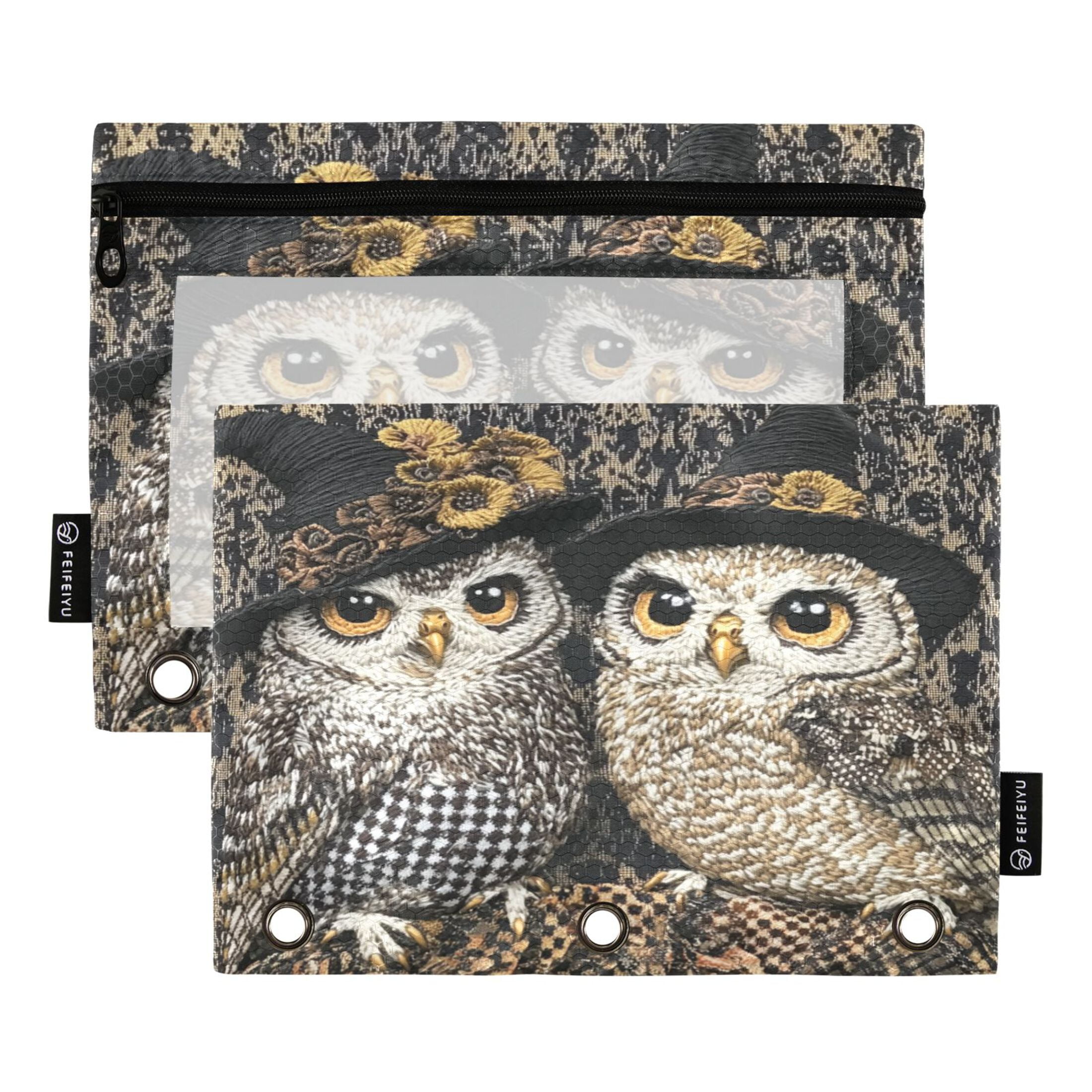 2 Pack Flip Folders with Clear PVC Window Binder Pouches 3-Ring Binder ...