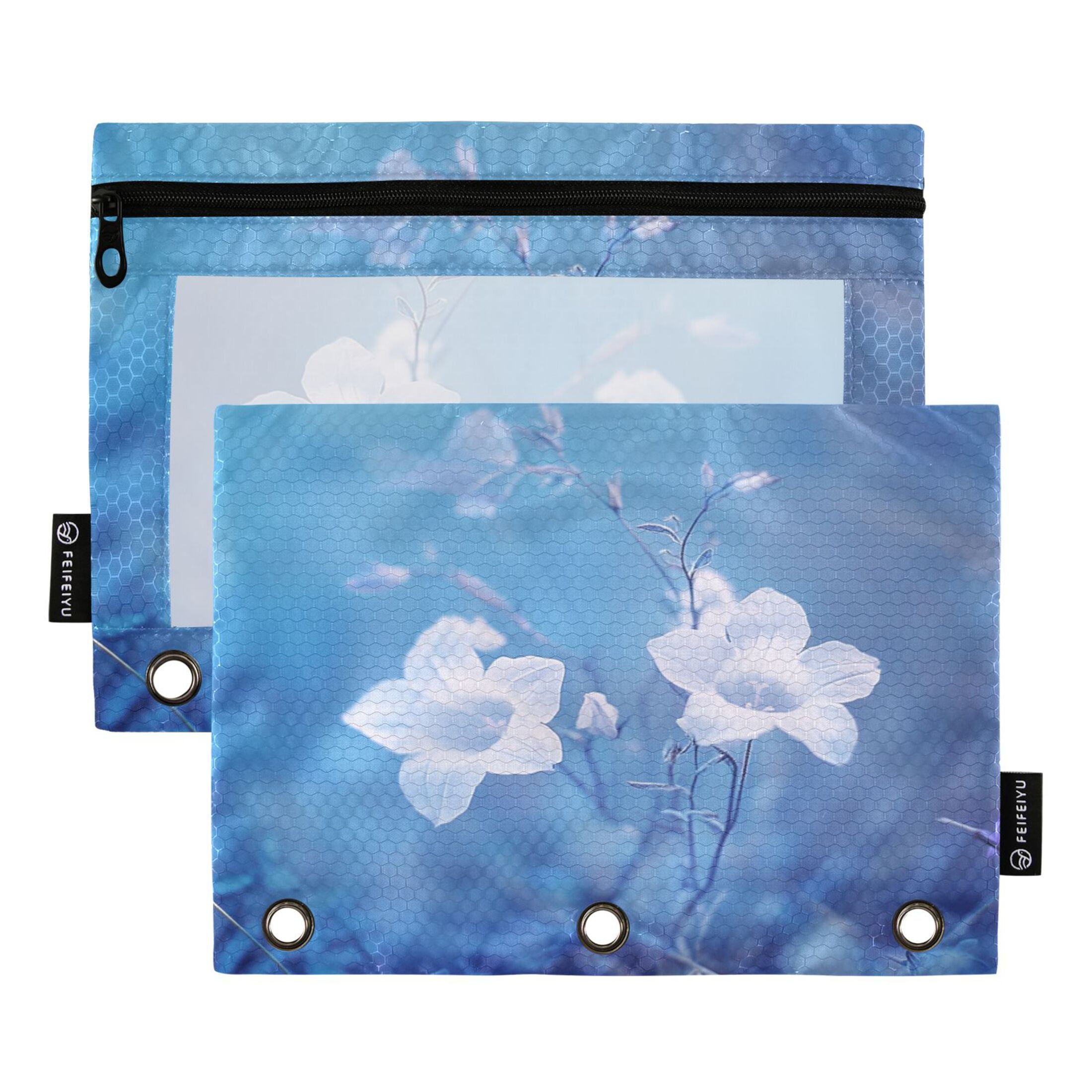 2 Pack Flip Folders with Clear PVC Window Binder Pouches 3-Ring Binder ...